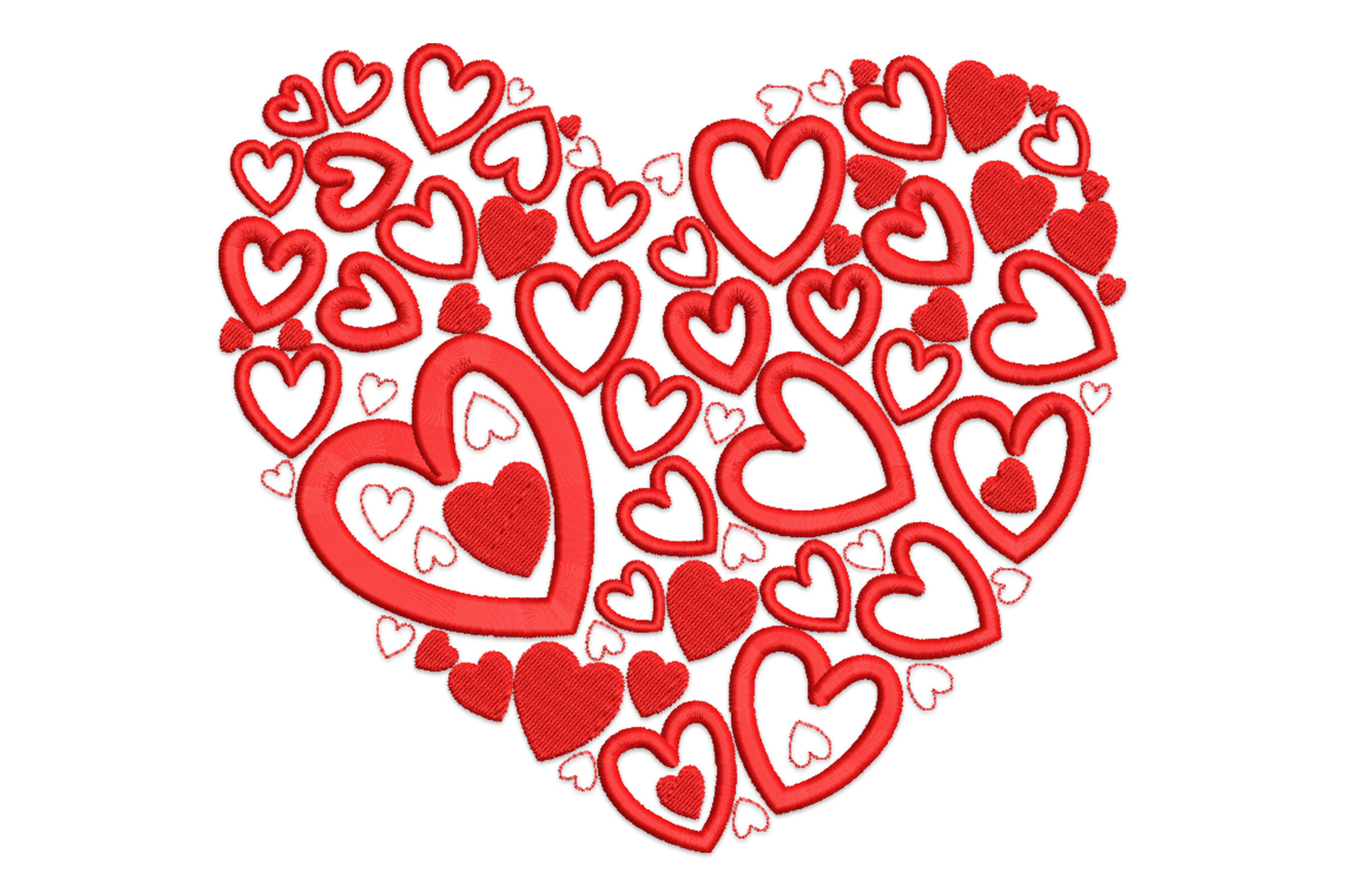 Heart Cluster Machine Embroidery Design | Embroidize
