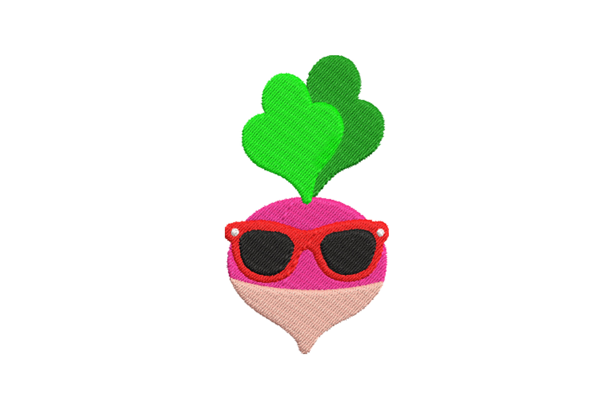 Cool Beet Embroidery Design – Funny Vegetable Wearing Shades