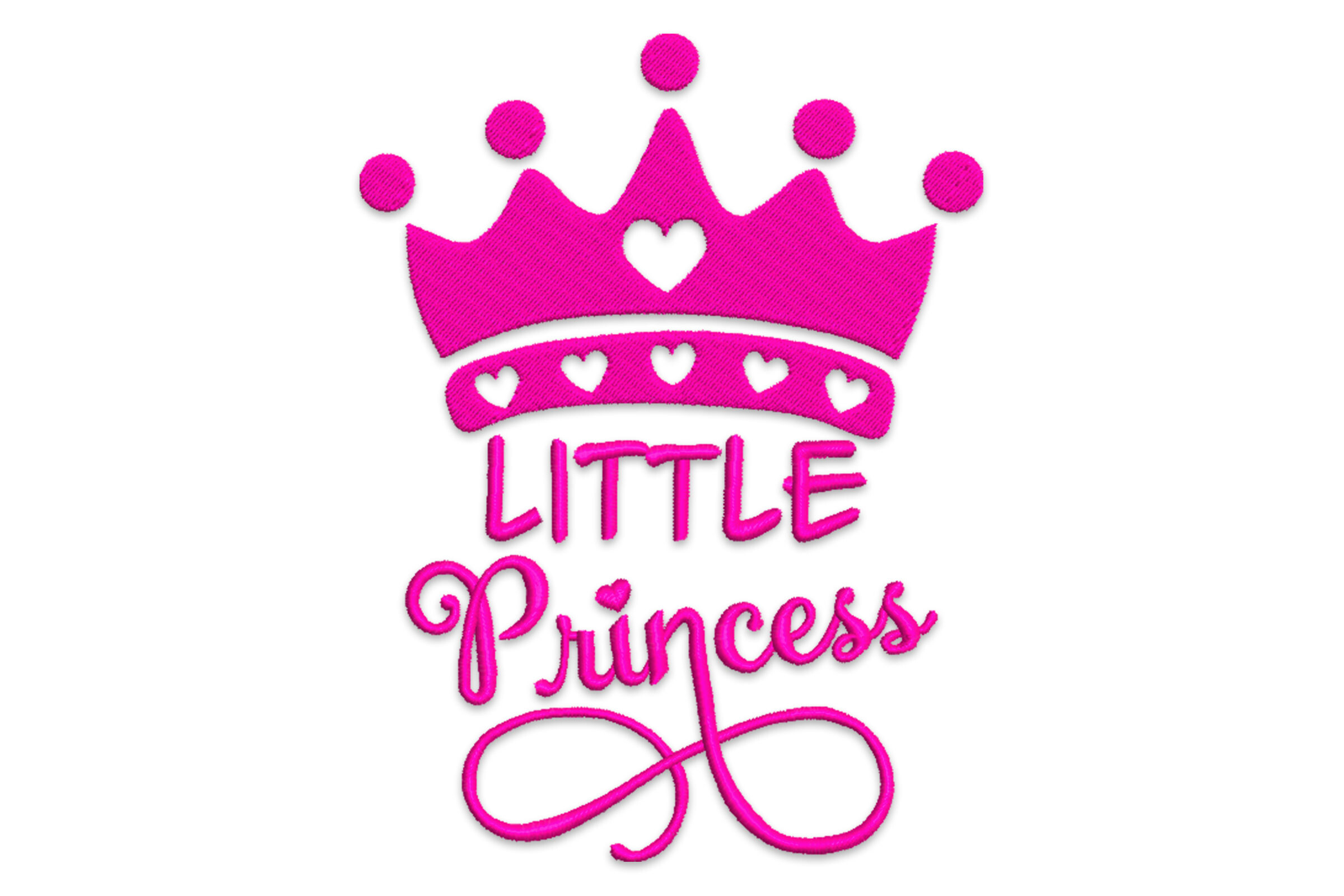 Pink Little Princess Crown Machine Embroidery Design | Embroidize