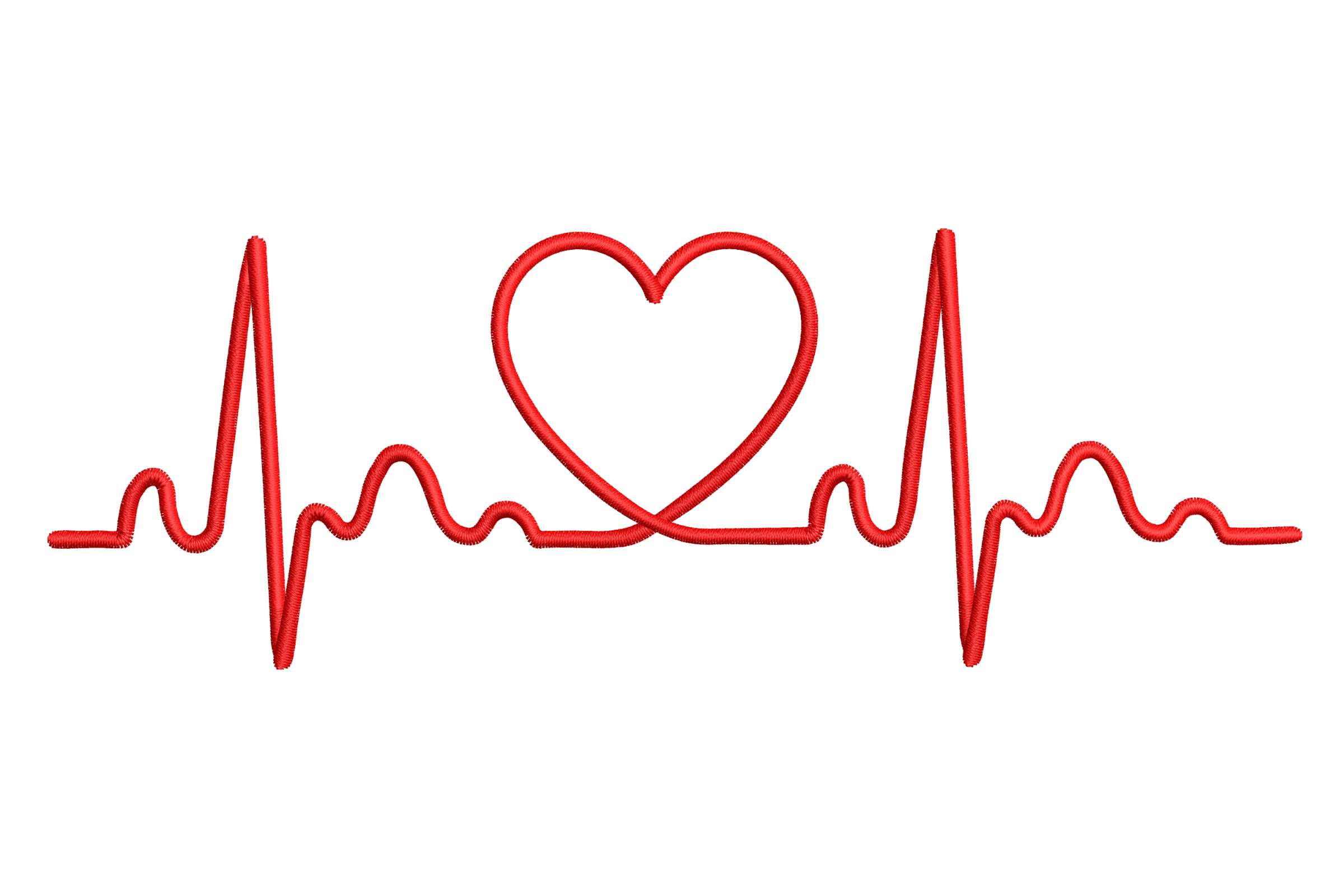 Heartbeat Embroidery Design – Minimalist Heart Pulse Line Embroidery ...