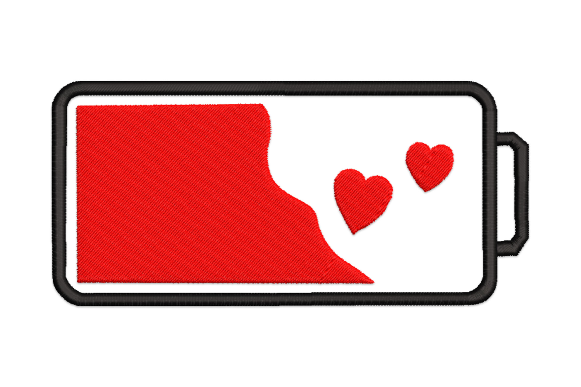 Love Heart Battery Embroidery Design – Romantic Valentine’s Day Machine ...