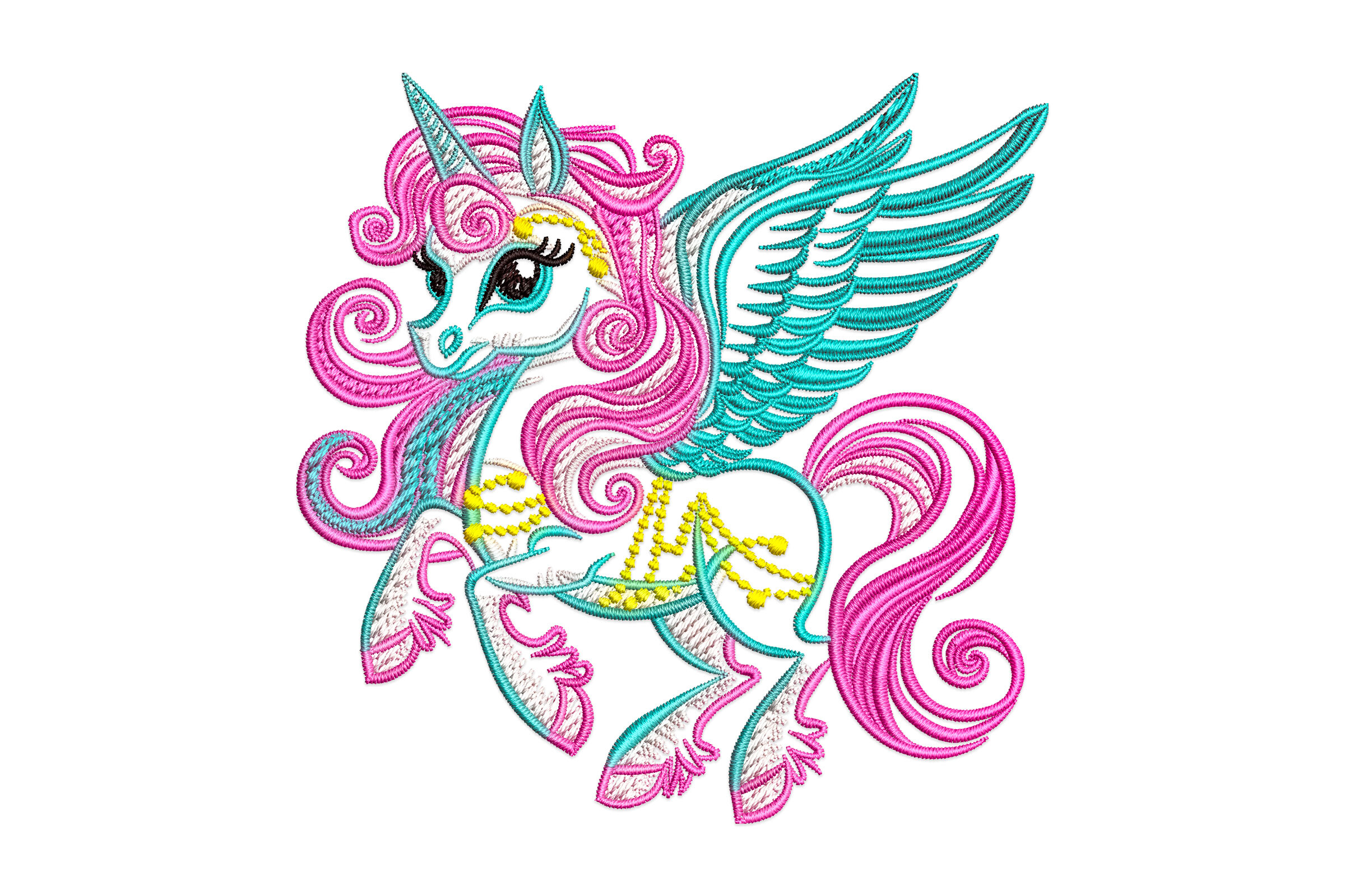 Winged Unicorn Pegasus – Machine Embroidery Design | Embroidize