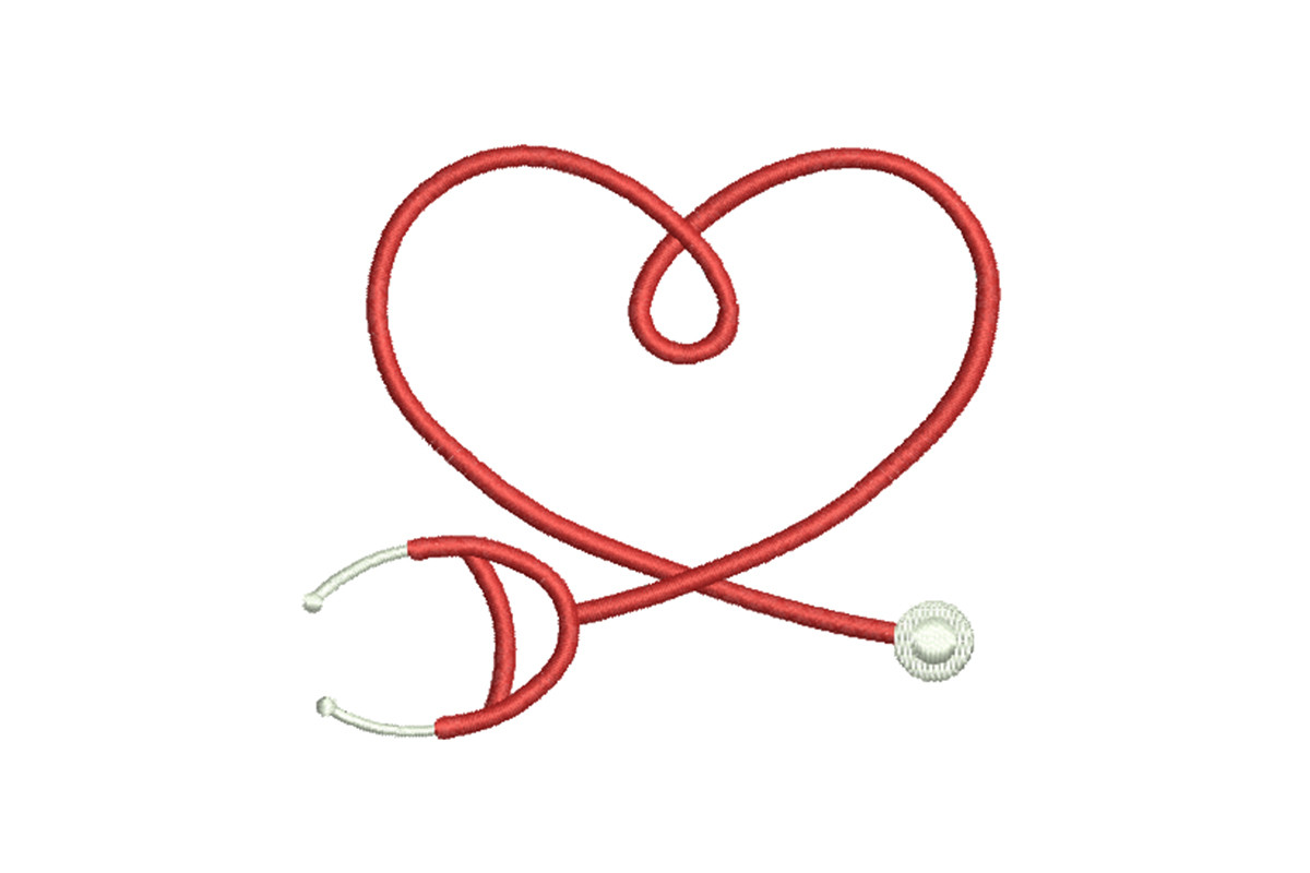 Stethoscope Heart – Nurse Machine Embroidery Design | Embroidize