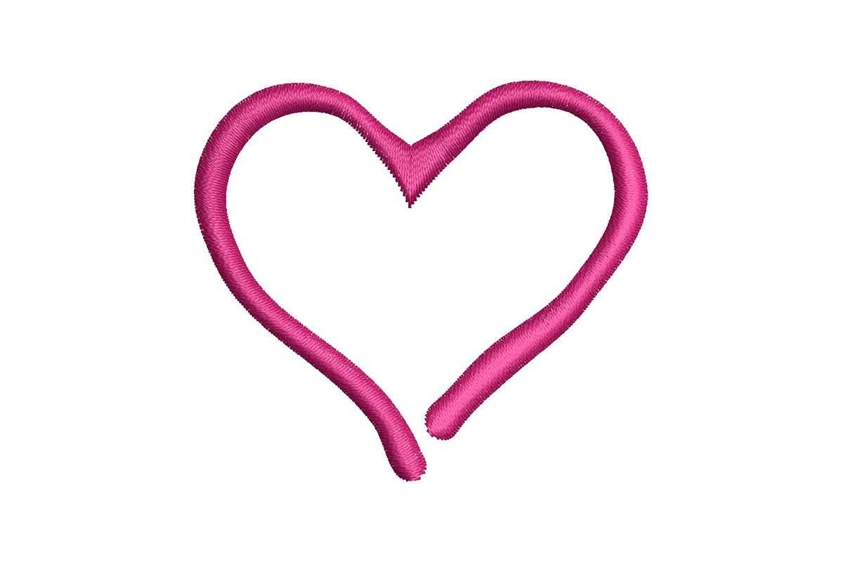 Open Heart Outline – Machine Embroidery Design | Embroidize