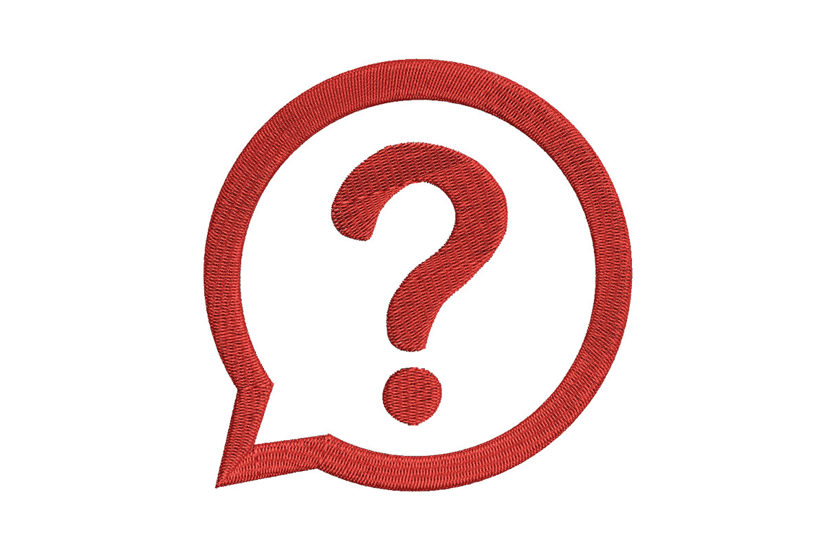 Question Mark Icon Patch – Machine Embroidery Design | Embroidize
