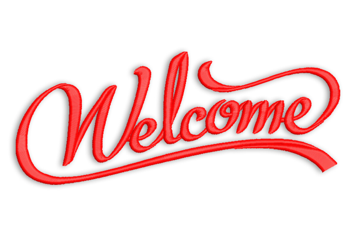 Welcome Script Word – Machine Embroidery Design | Embroidize