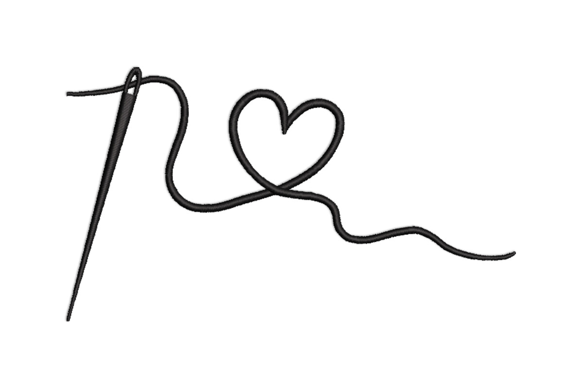 Needle & Thread Heart – Sewing Embroidery Design | Embroidize