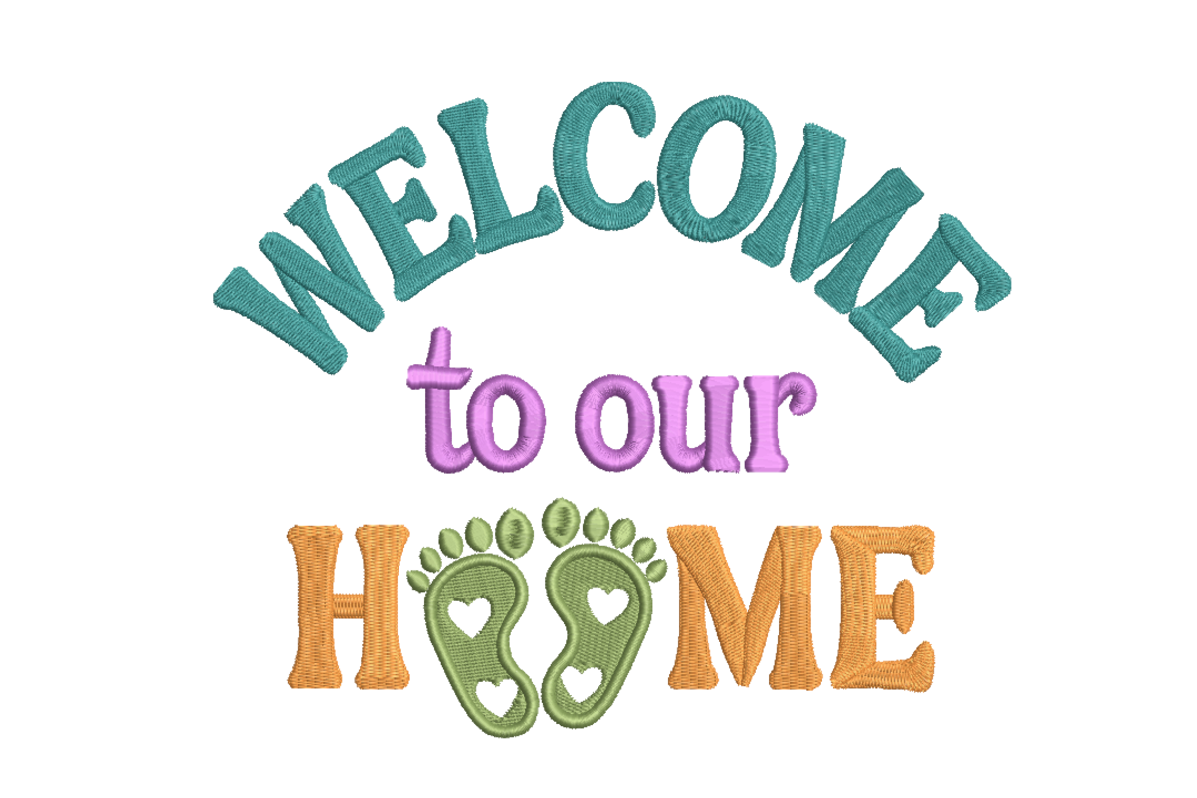 Welcome to Our Home – Footprint Embroidery Design | Embroidize