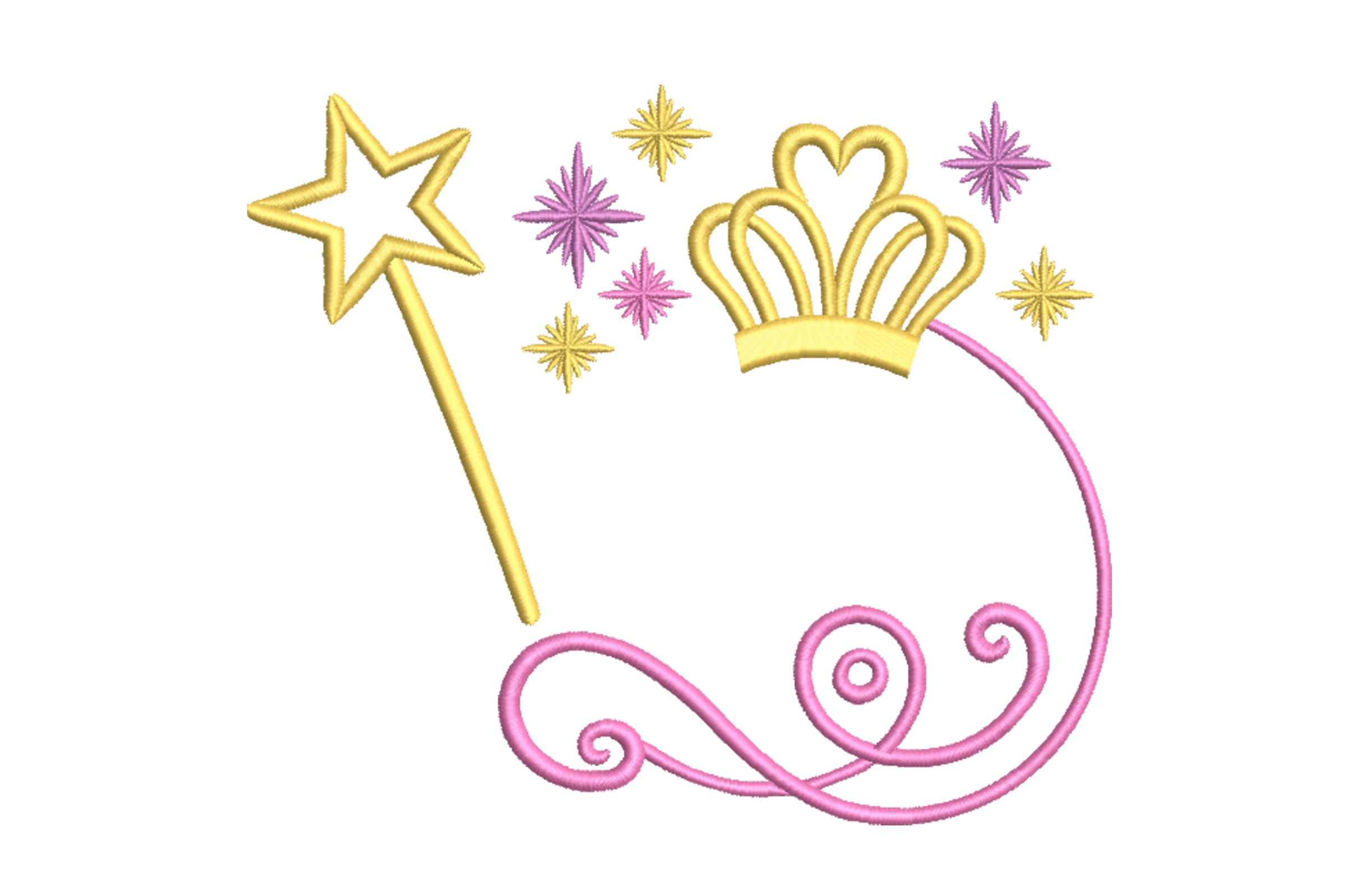 Princess Crown & Wand Embroidery Design – Fairy Tale Magic | Embroidize