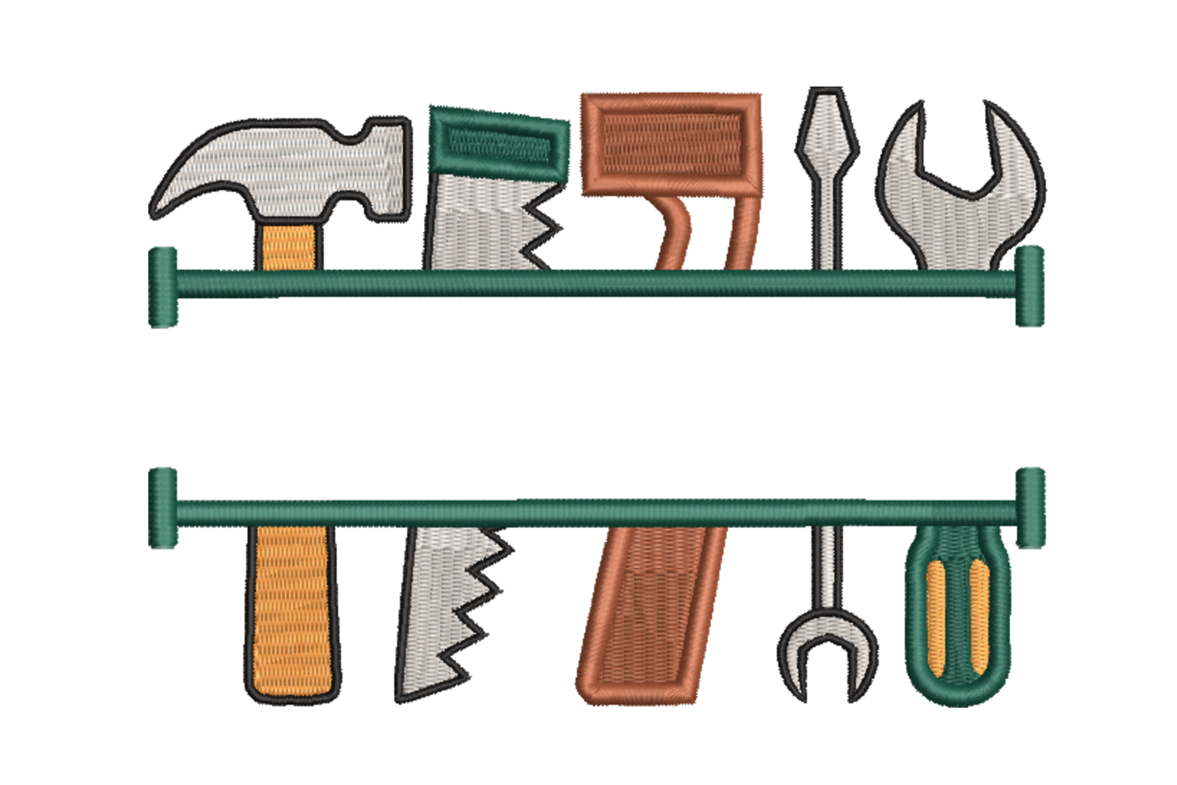 Hand Tools Frame Border – Construction Embroidery Design | Embroidize
