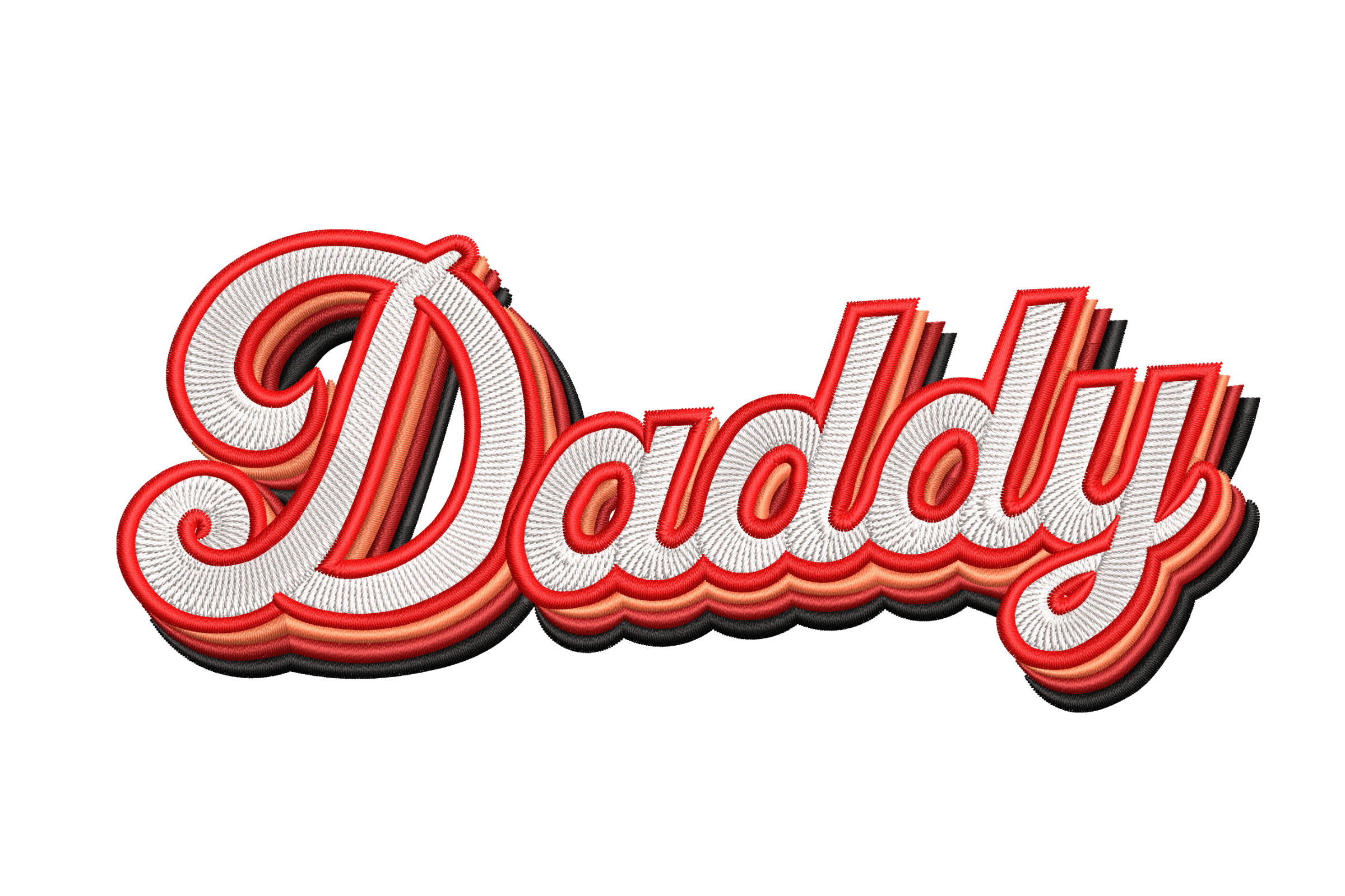 Daddy Embroidery Design – Retro Lettering | Embroidize