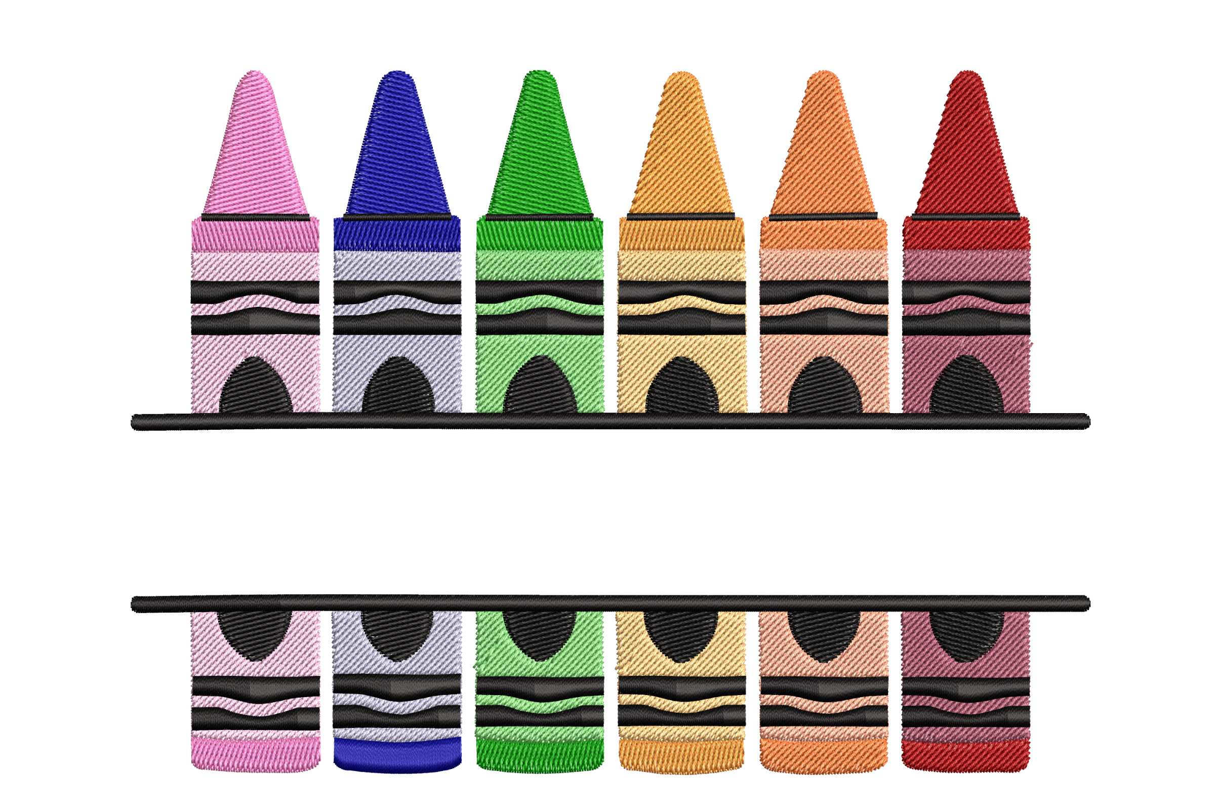 Back-to-School Crayons – Machine Embroidery Design | Embroidize
