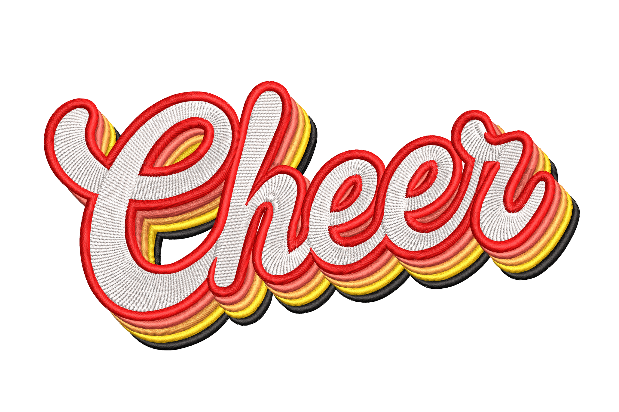 Cheer Retro Script – Team Spirit Embroidery Design | Embroidize