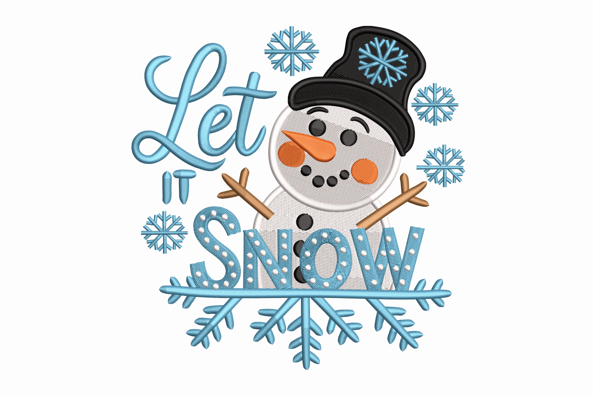 Let It Snow Snowman – Winter Embroidery Design File | Embroidize