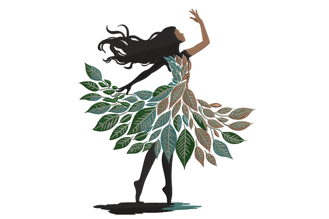 Leaf Dancer Silhouette – Machine Embroidery Design | Embroidize