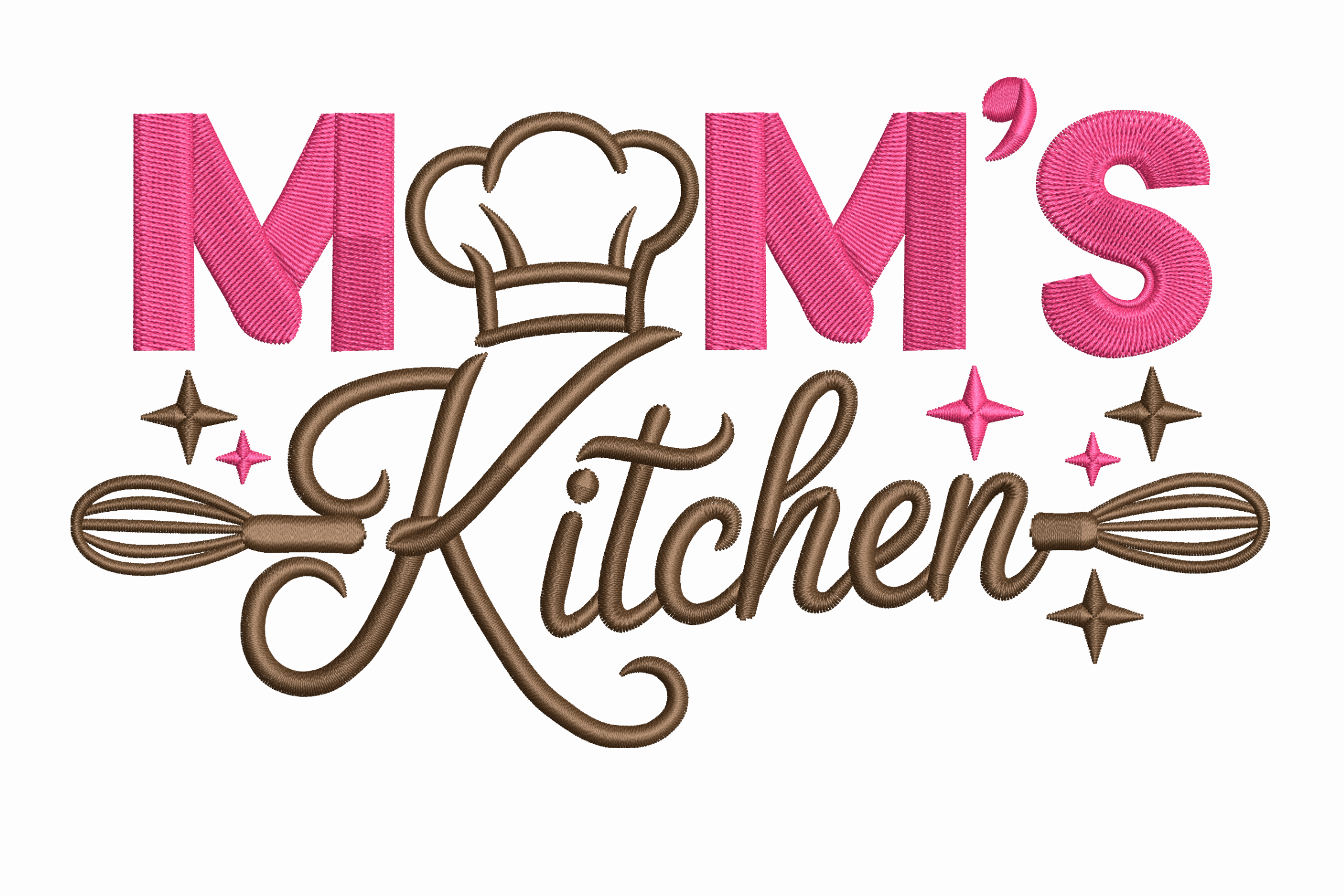 Mom’s Kitchen – Chef Hat Quote Machine Embroidery Design | Embroidize