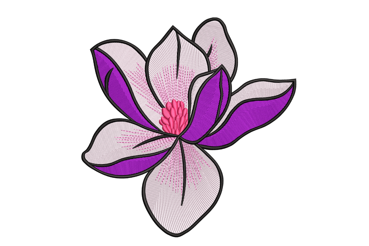 Magnolia Blossom – Machine Embroidery Floral File | Embroidize