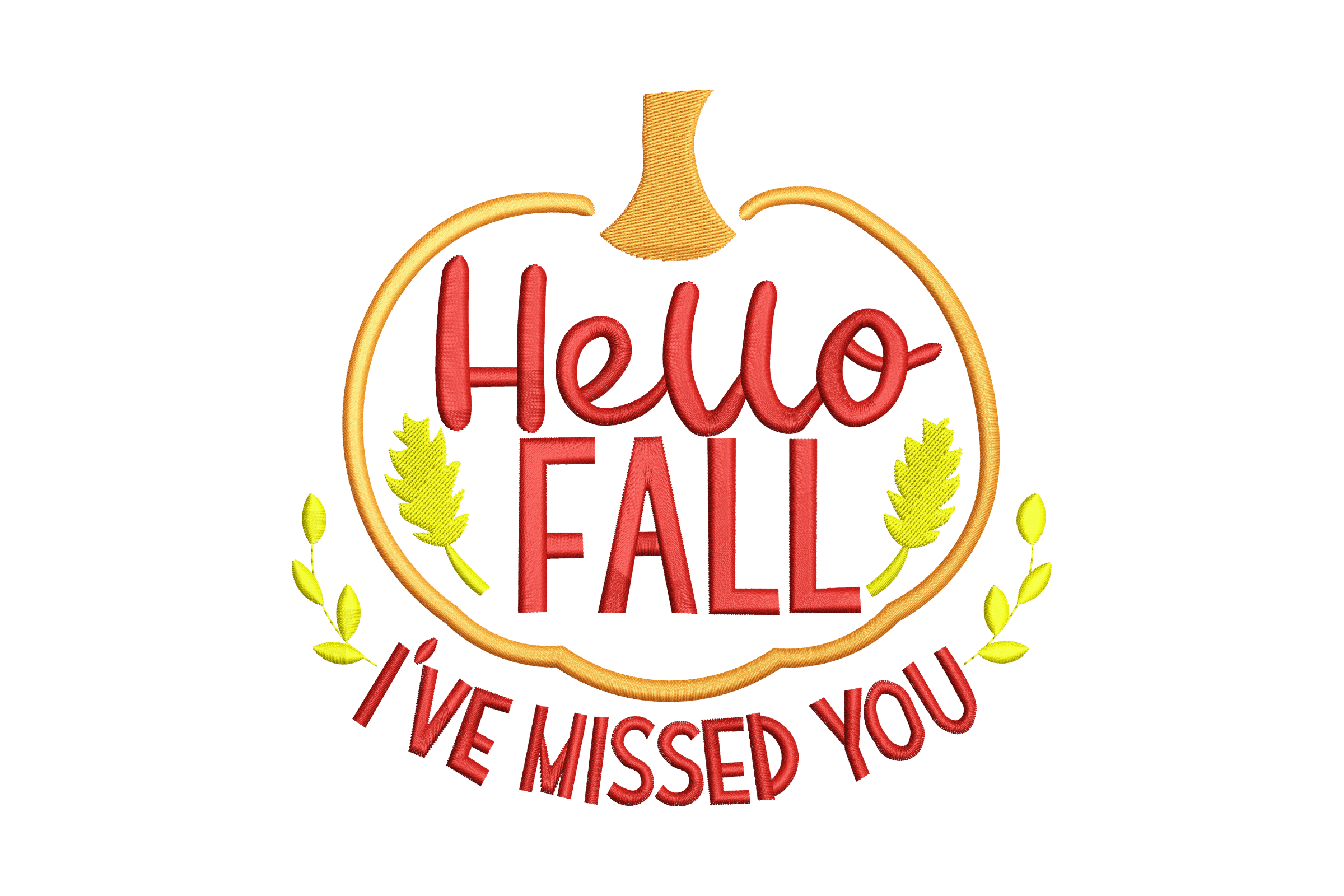 Hello Fall Pumpkin – Machine Embroidery Design | Embroidize