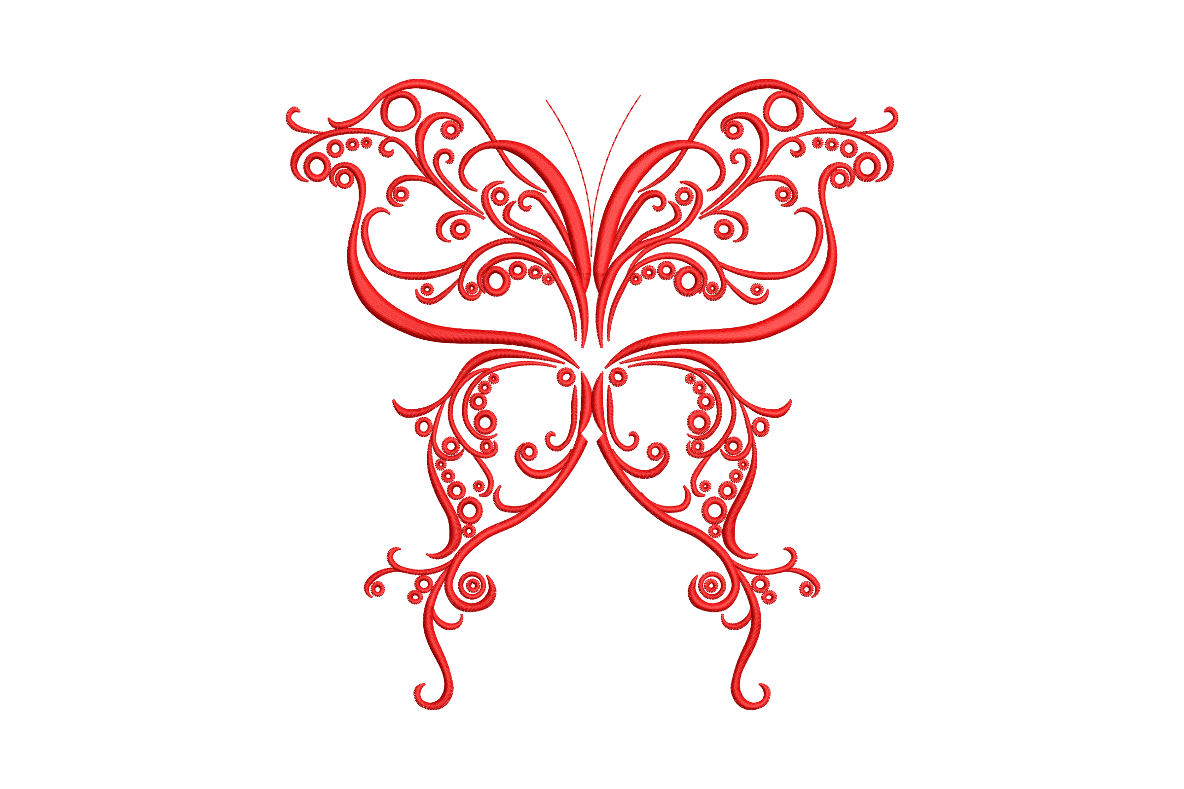 Filigree Butterfly – Ornate Line Art Machine Embroidery Design | Embroidize
