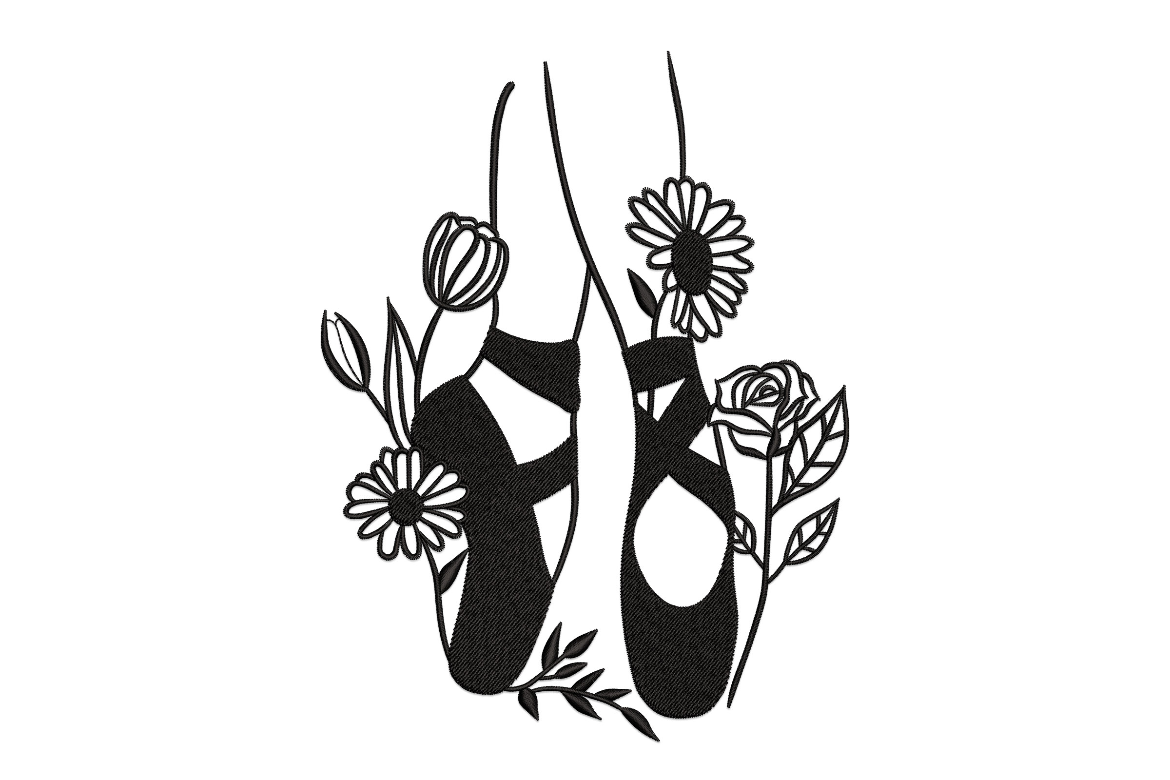 Ballet Slippers & Flowers – Machine Embroidery Design | Embroidize