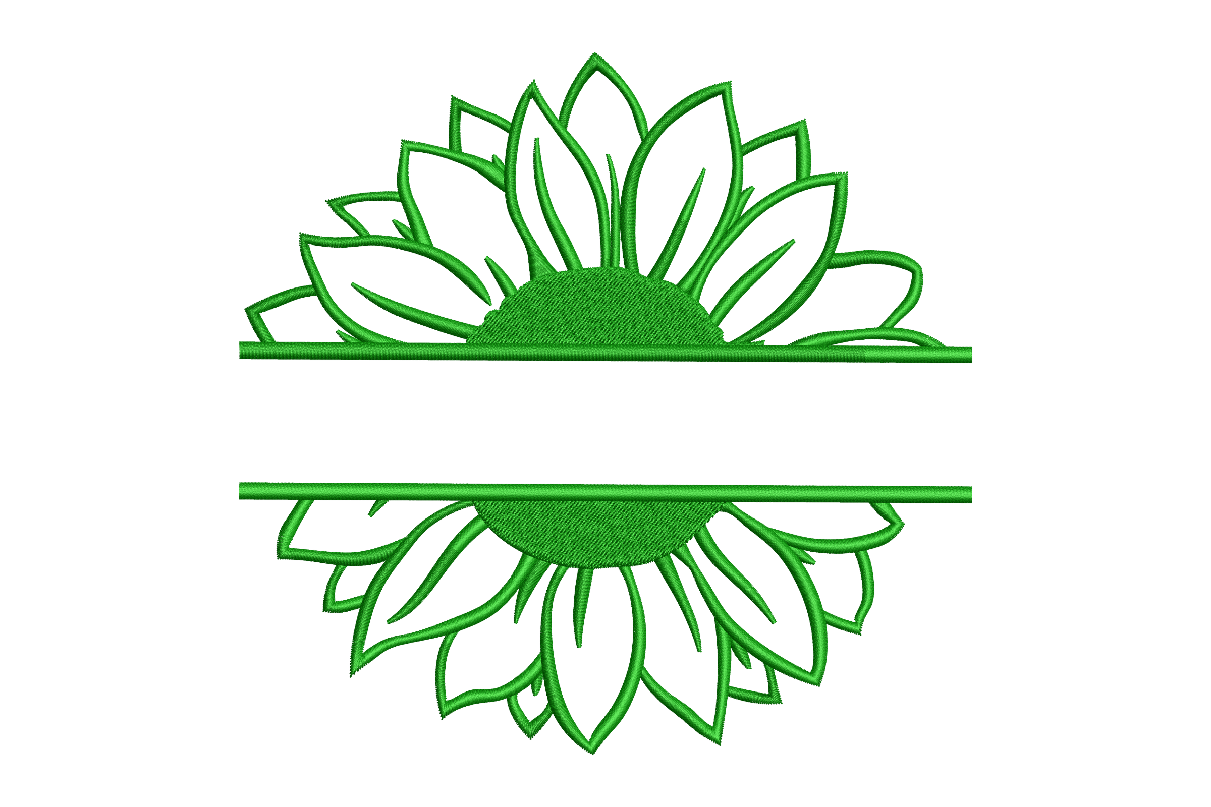 Sunflower Split Monogram – Embroidery Banner Design | Embroidize