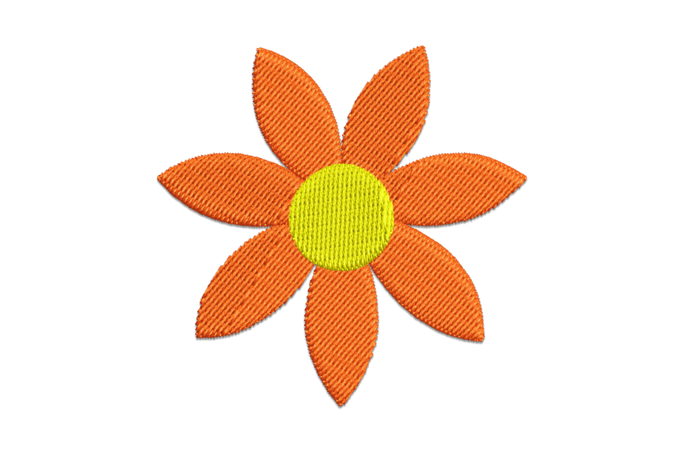 Orange Daisy Flower – Spring Bright Floral Embroidery Design | Embroidize