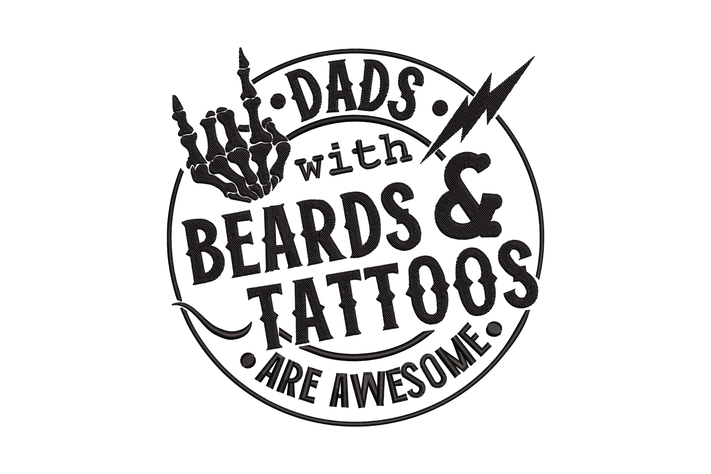 Dads with Beards & Tattoos – Machine Embroidery Design | Embroidize