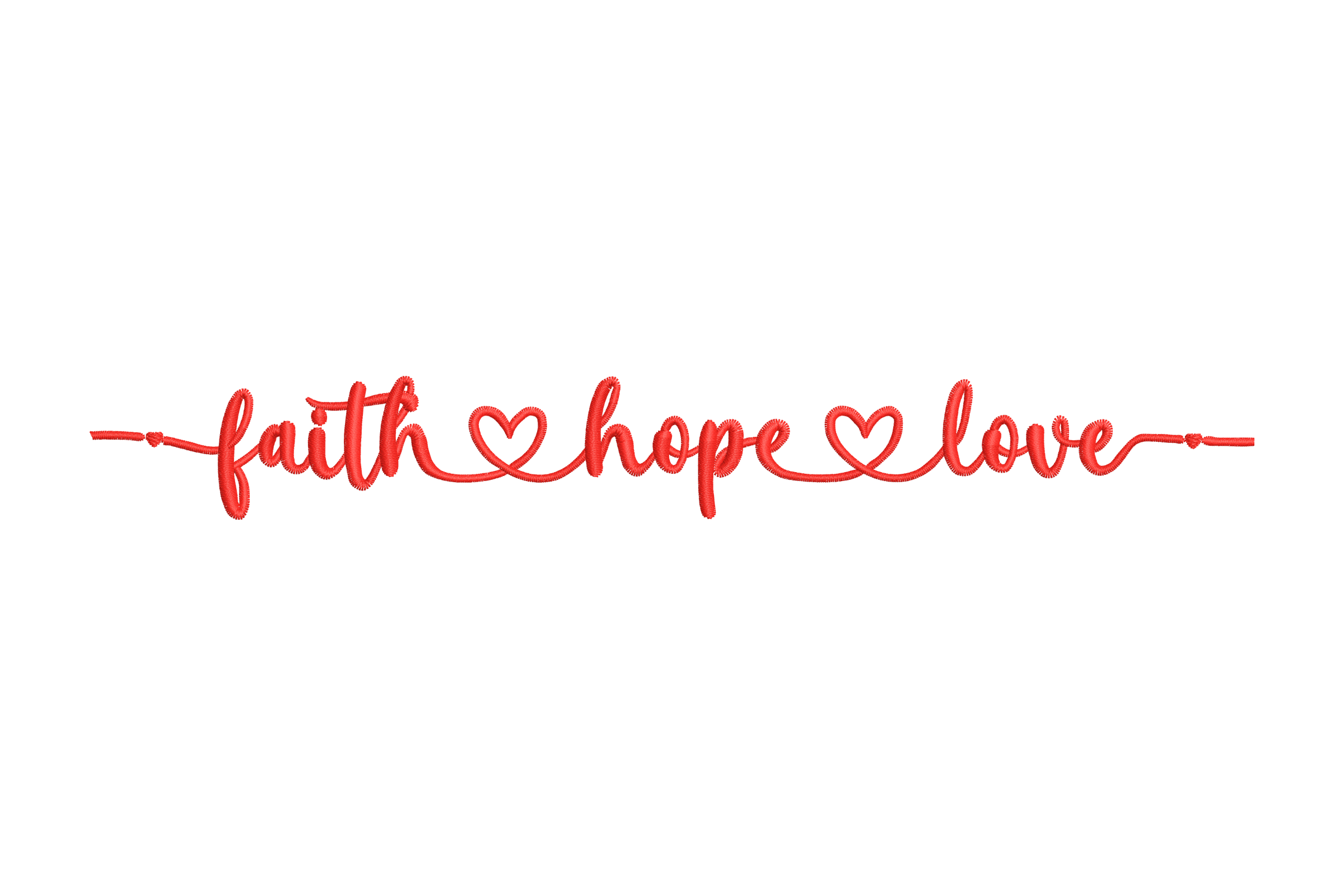 Faith Hope Love Heart Script – Machine Embroidery Design | Embroidize