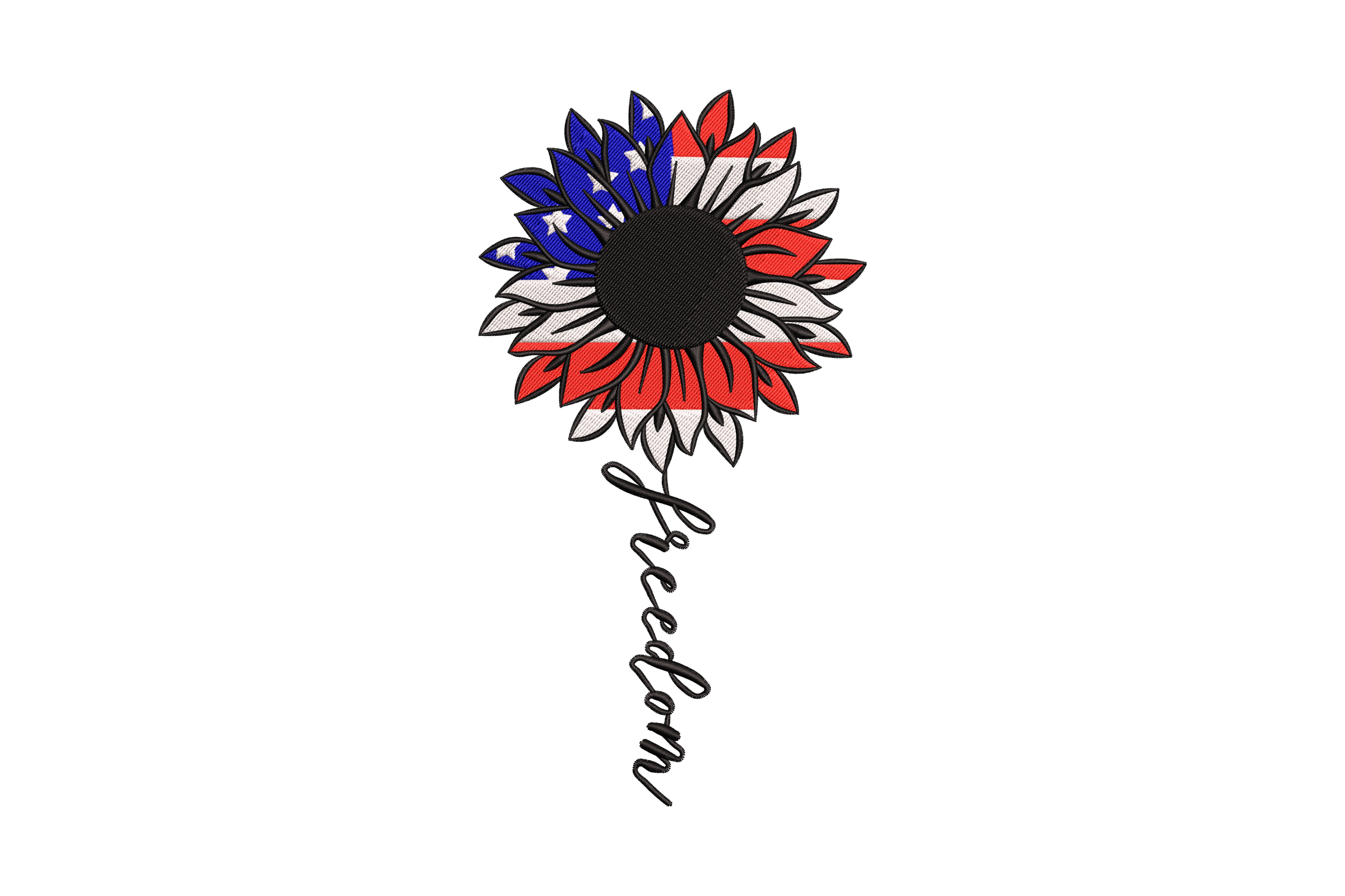 Freedom Sunflower – Patriotic Machine Embroidery Design | Embroidize