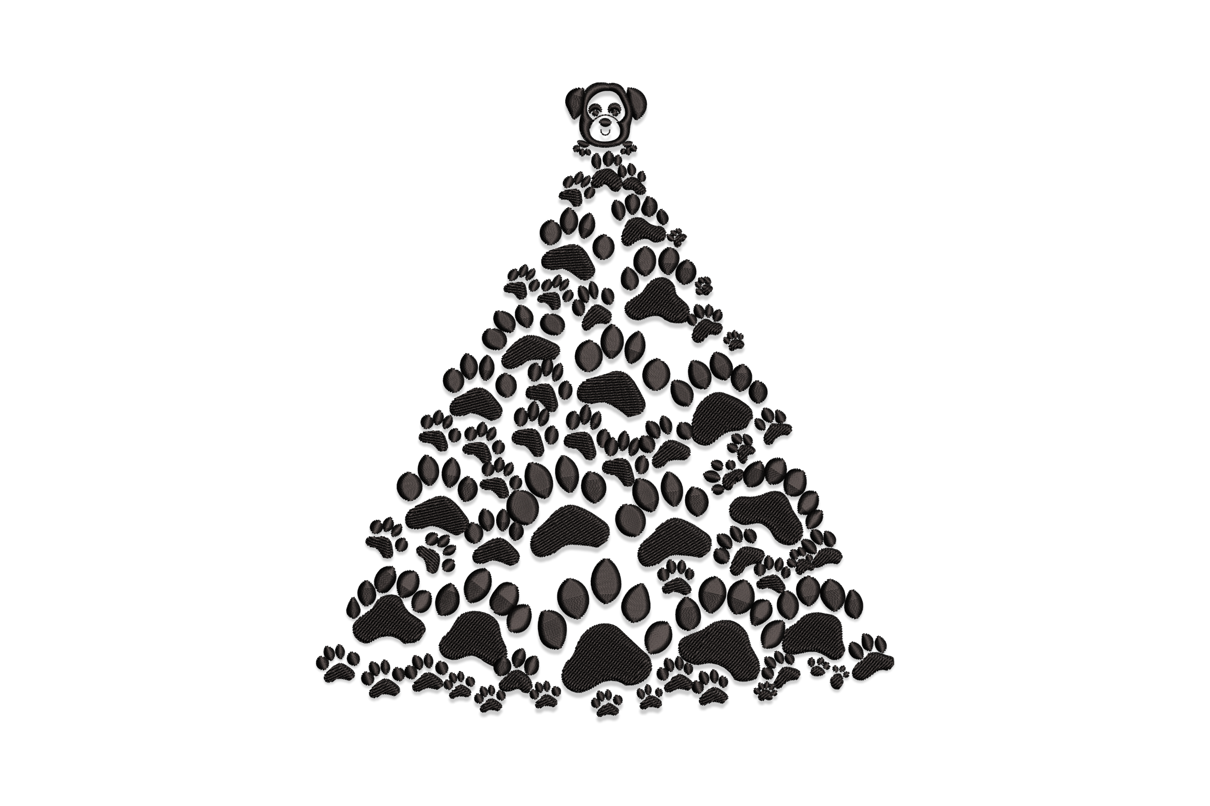 Dog Paw Print Christmas Tree – Machine Embroidery Design | Embroidize