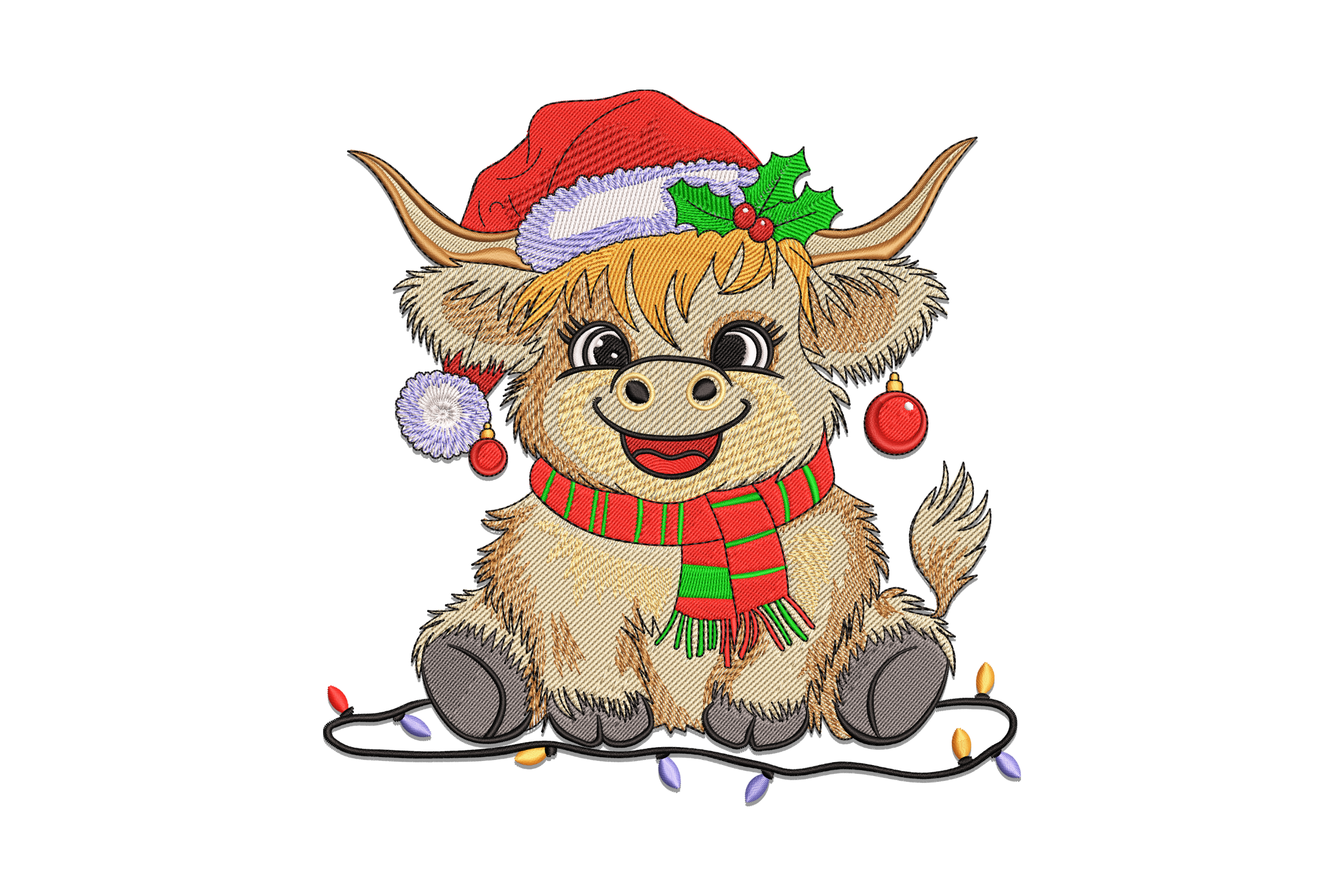 Highland Cow Christmas – Cute Holiday Machine Embroidery Design ...