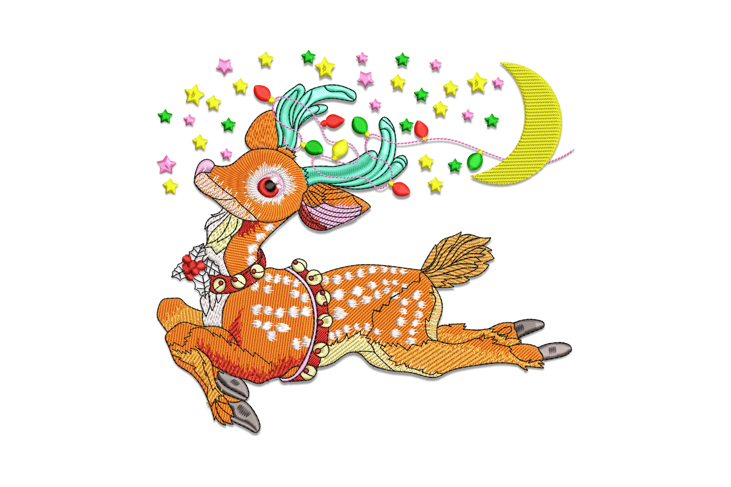 Magical Christmas Reindeer – Machine Embroidery Design | Embroidize