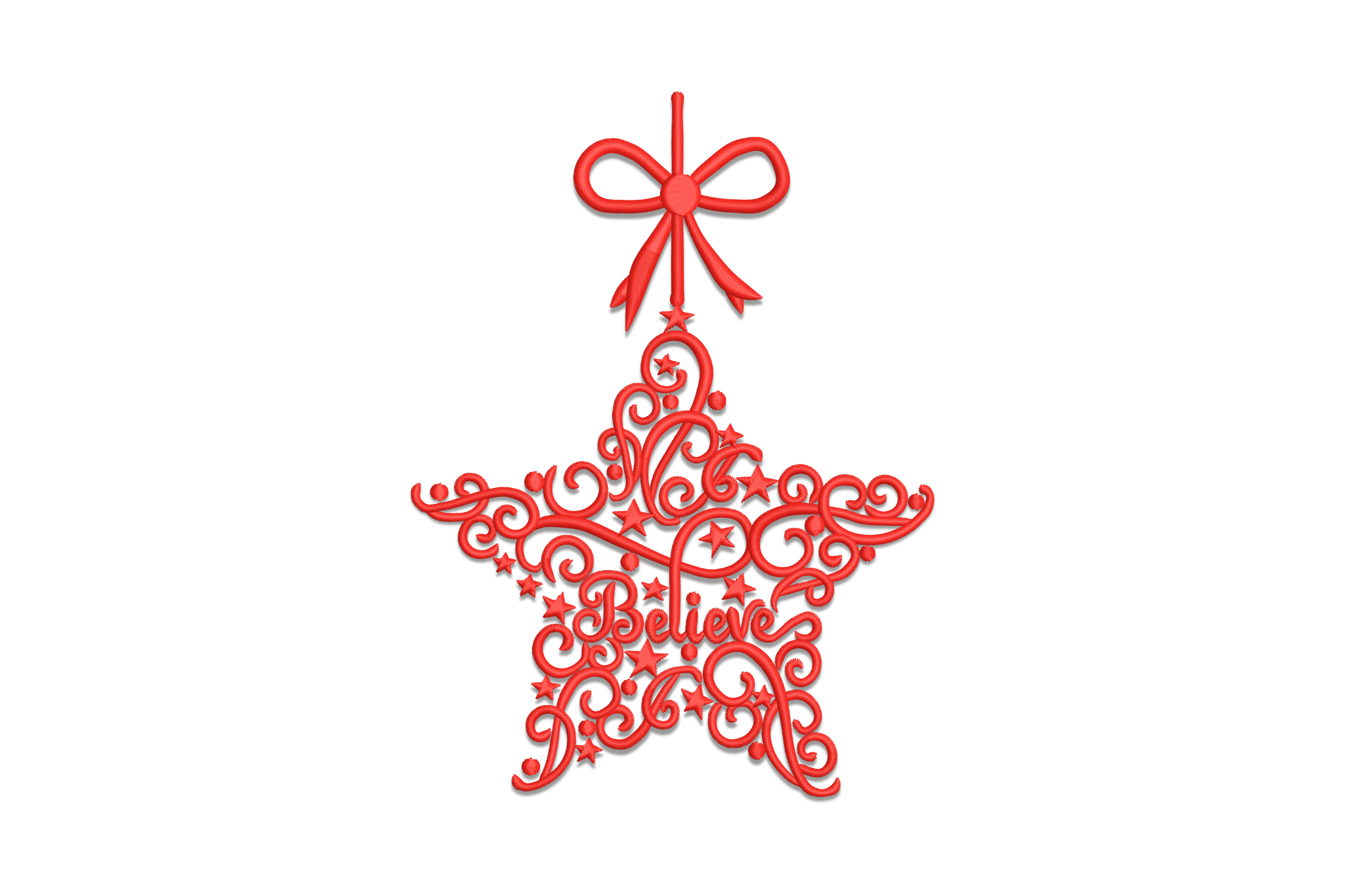 Believe Star Ornament – Machine Embroidery Design | Embroidize