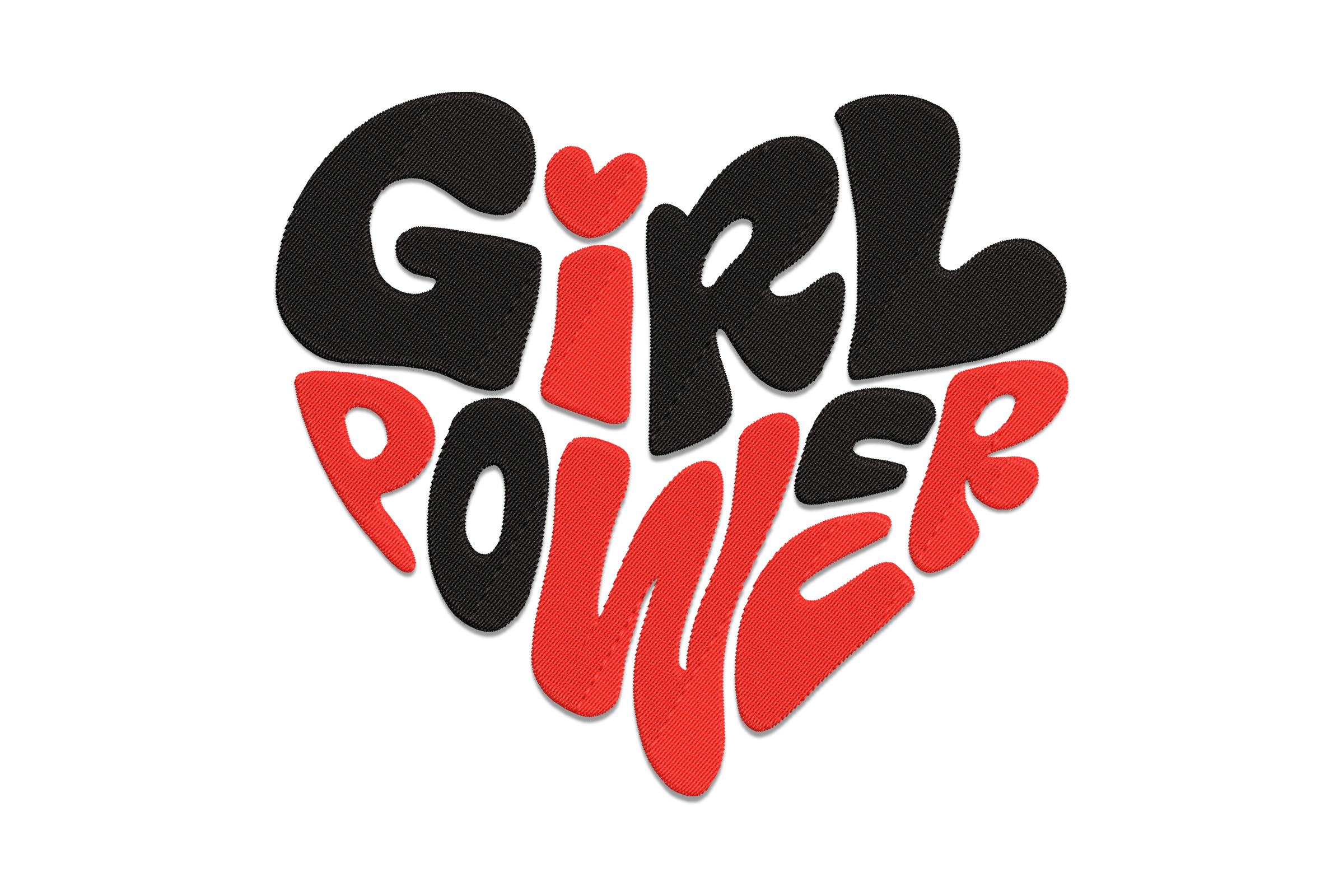 Girl Power Heart – Feminist Machine Embroidery Design | Embroidize