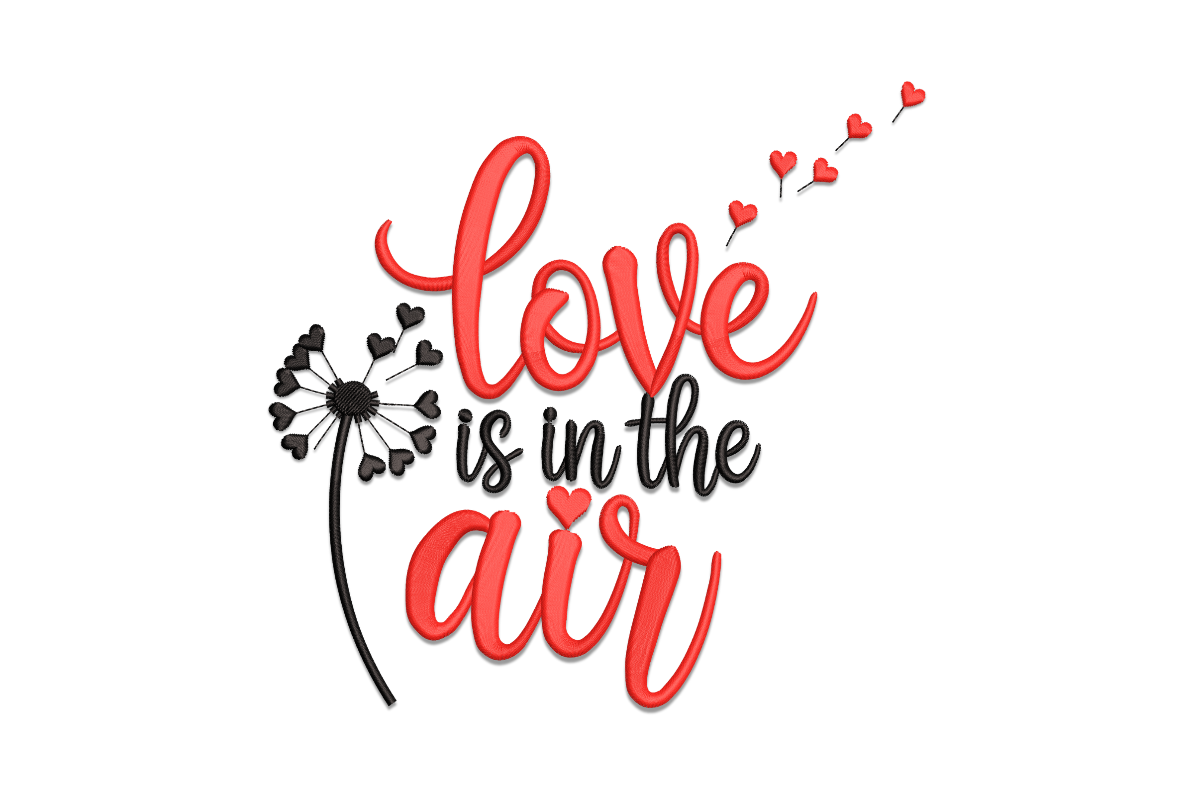 Love Is In The Air – Valentine Script Embroidery Design | Embroidize