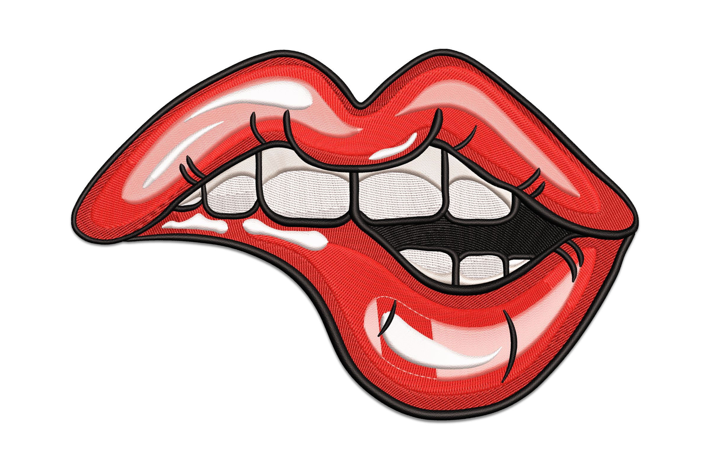 Lip Bite Pop Art – Machine Embroidery Design | Embroidize