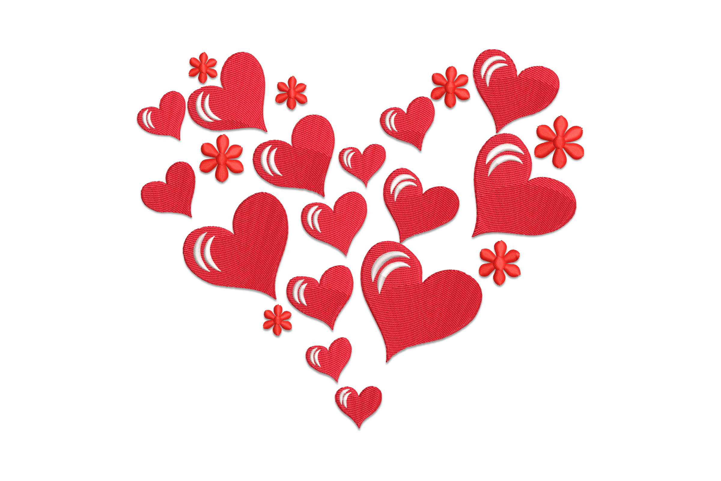 Floral Heart Cluster – Machine Embroidery Design | Embroidize