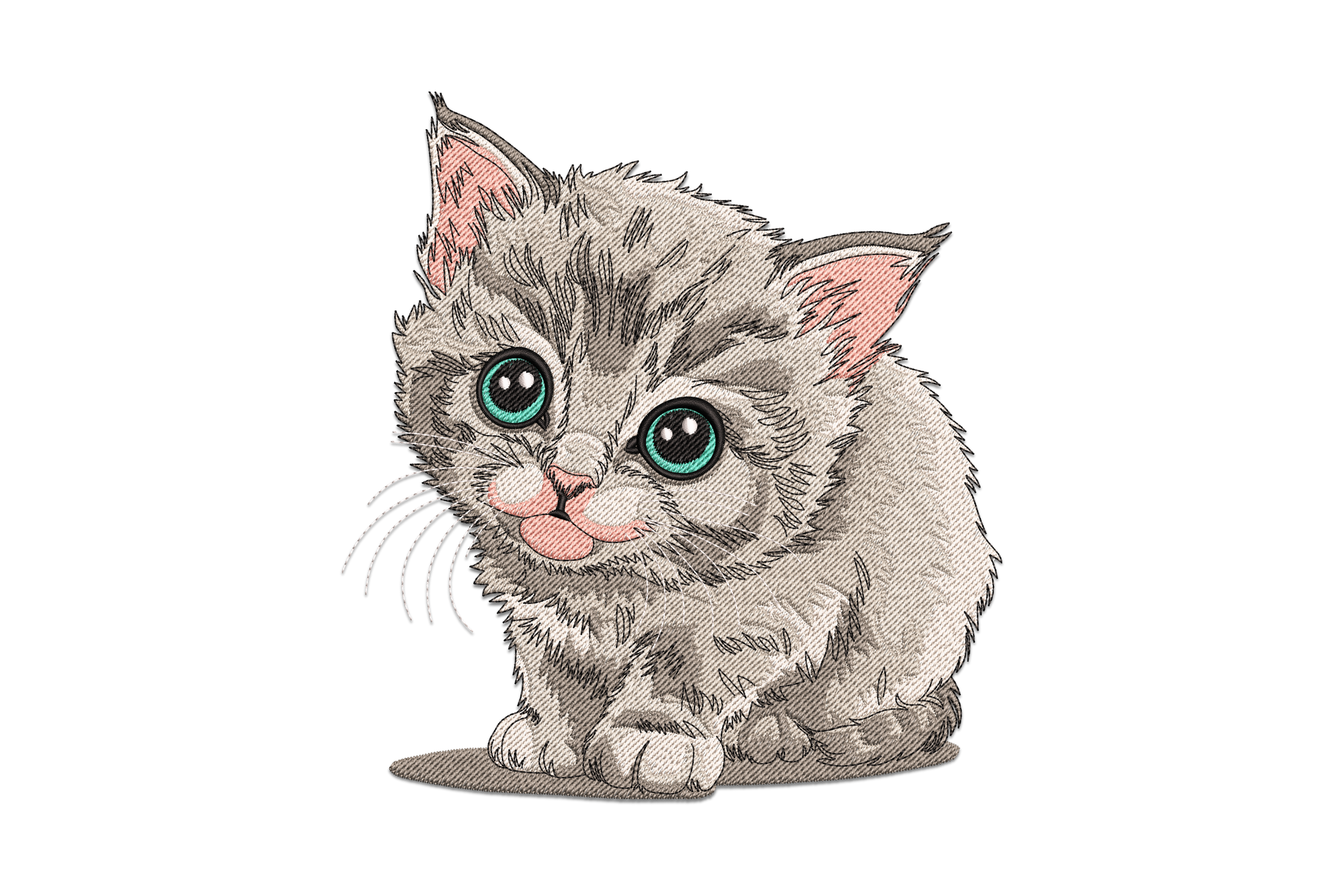 Fluffy Kitten – Machine Embroidery Design | Embroidize
