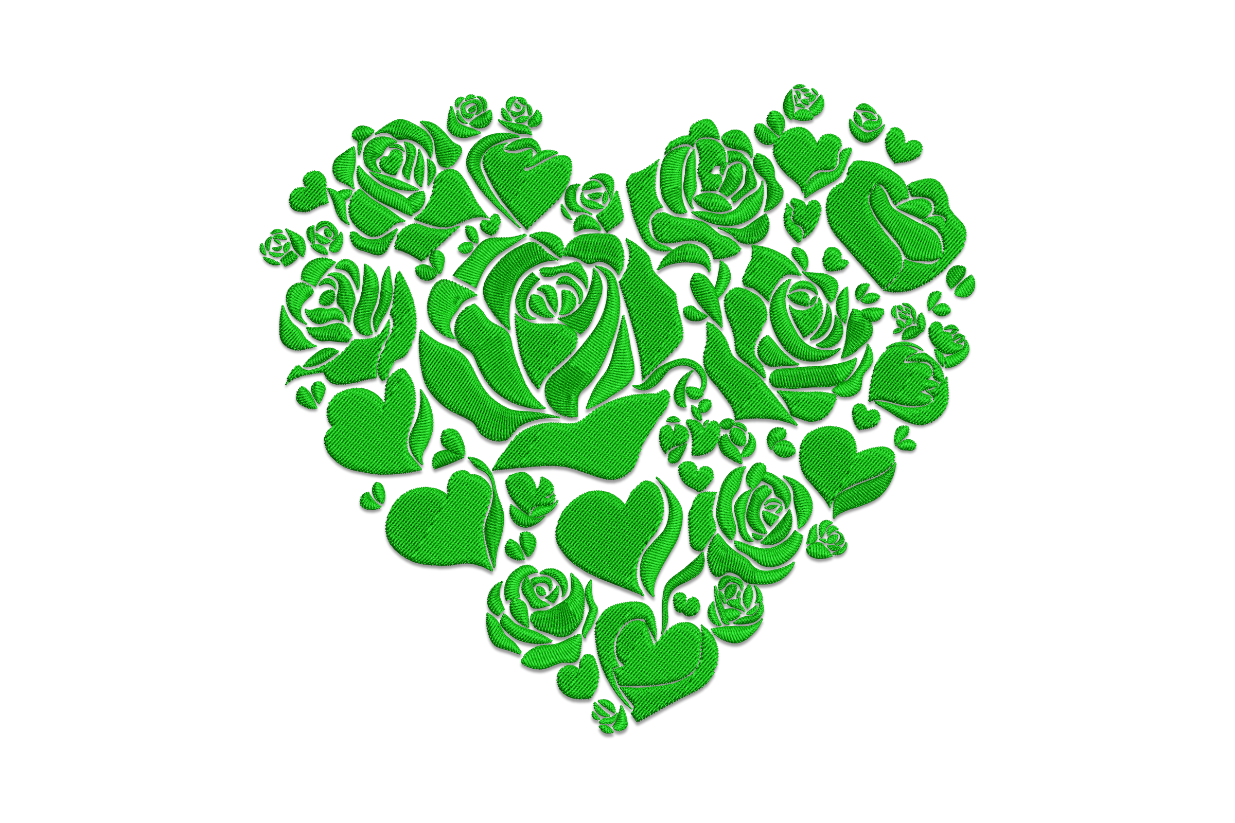 Rose Heart Cluster – Machine Embroidery Design | Embroidize