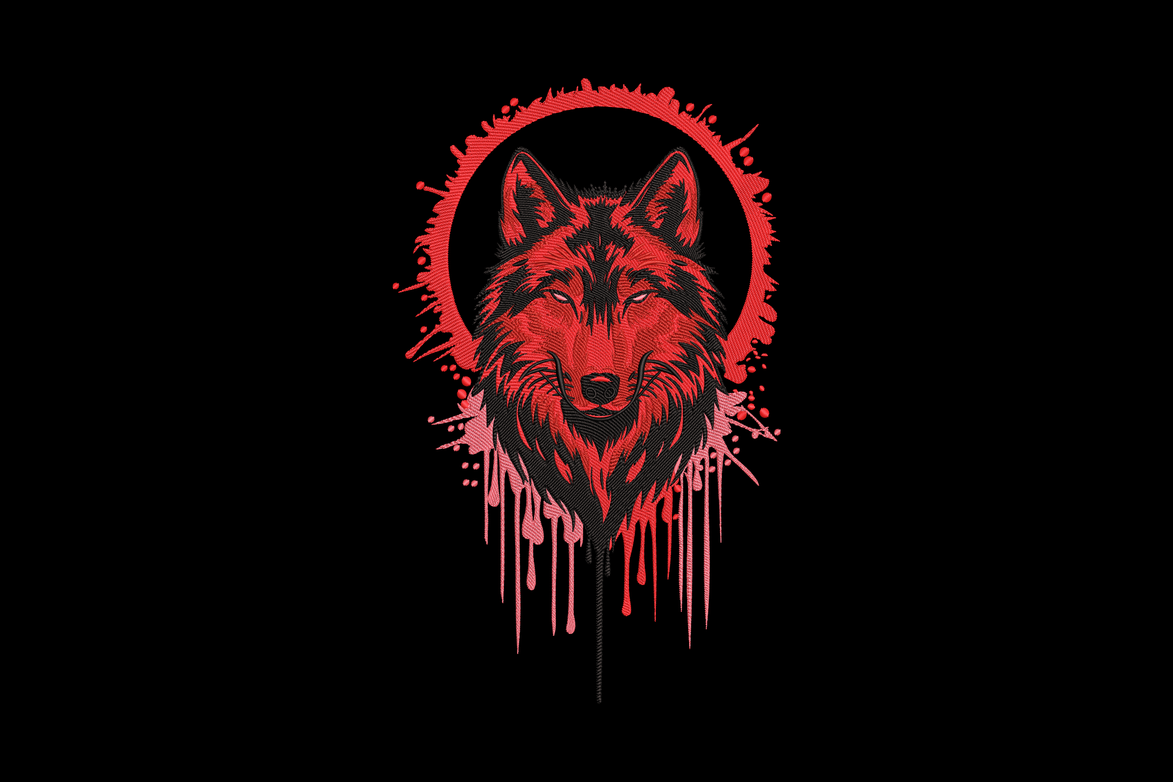 Blood Moon Wolf – Machine Embroidery Design | Embroidize