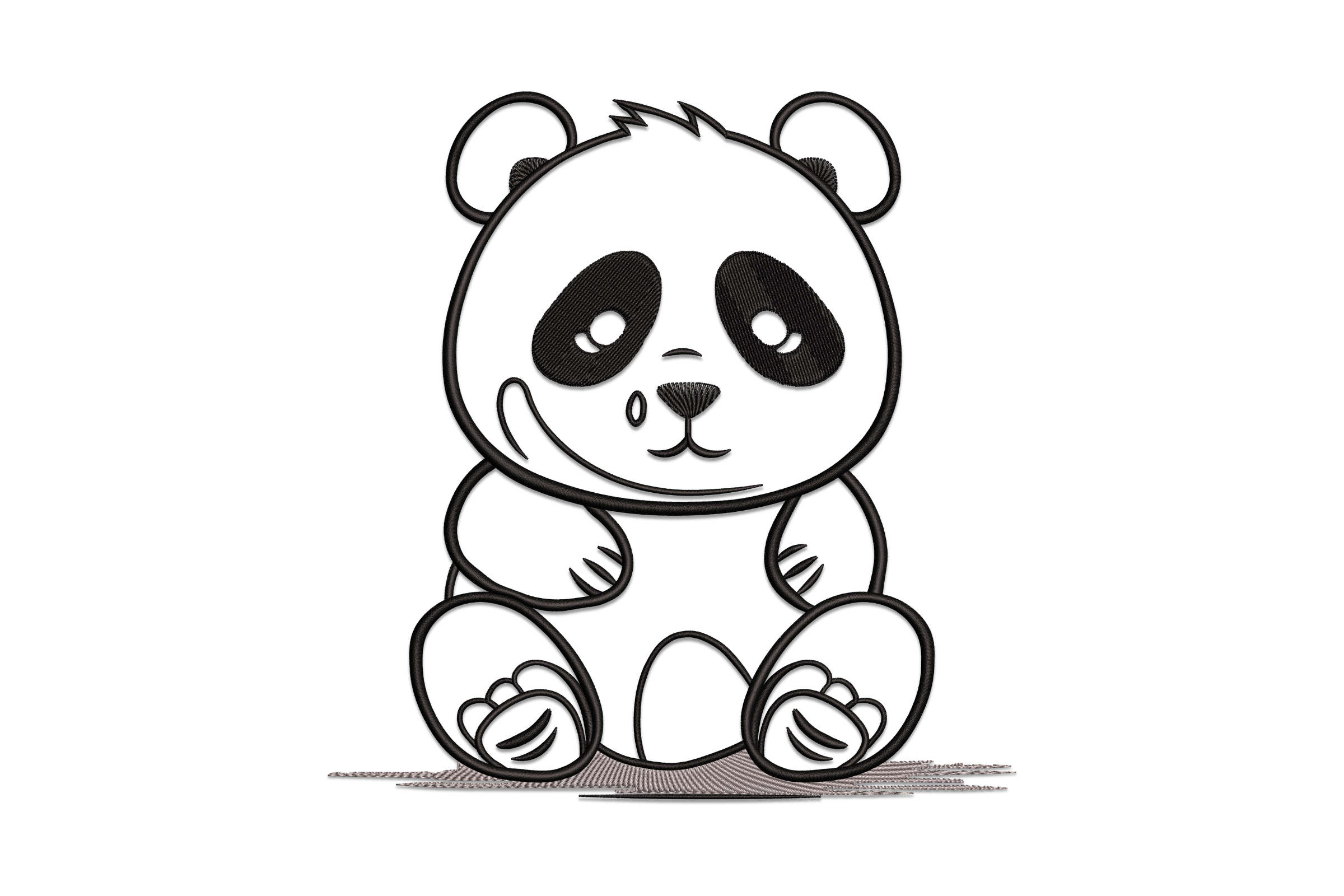 Cute Sitting Panda – Machine Embroidery Design | Embroidize