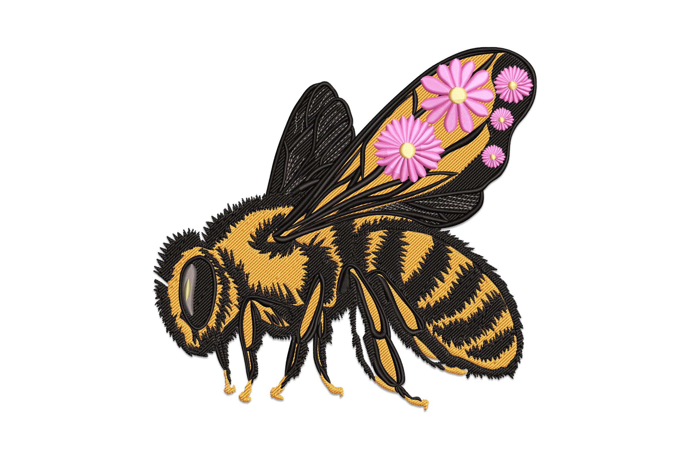 Floral Honey Bee – Machine Embroidery Design | Embroidize
