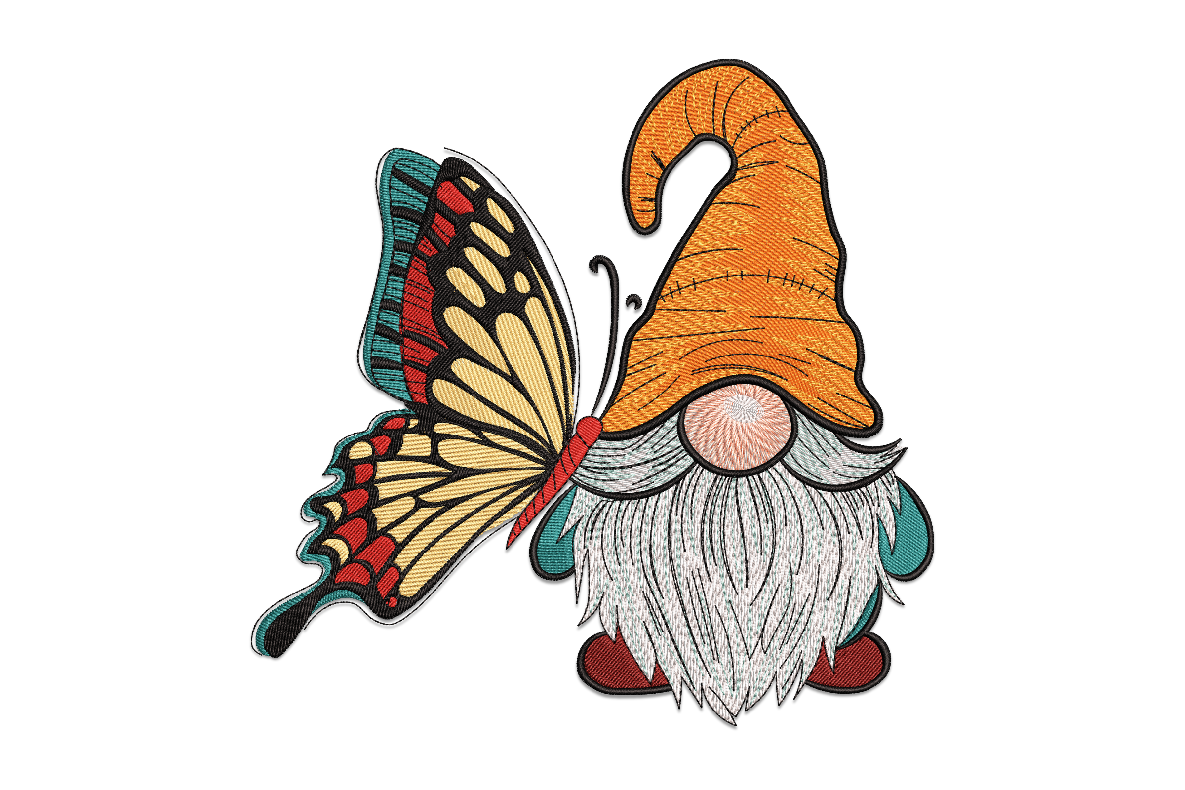 Spring Gnome & Butterfly – Embroidery Design | Embroidize