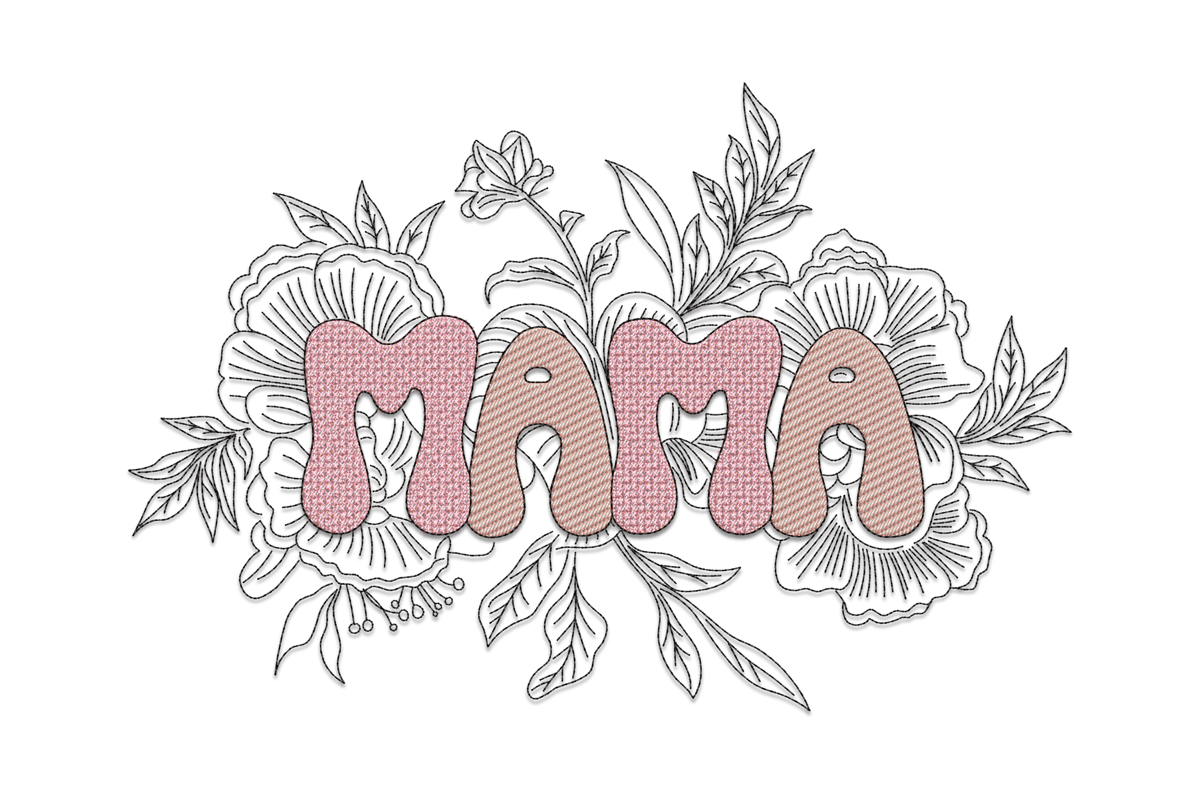 Floral Mama – Sketch Flower Embroidery Design | Embroidize