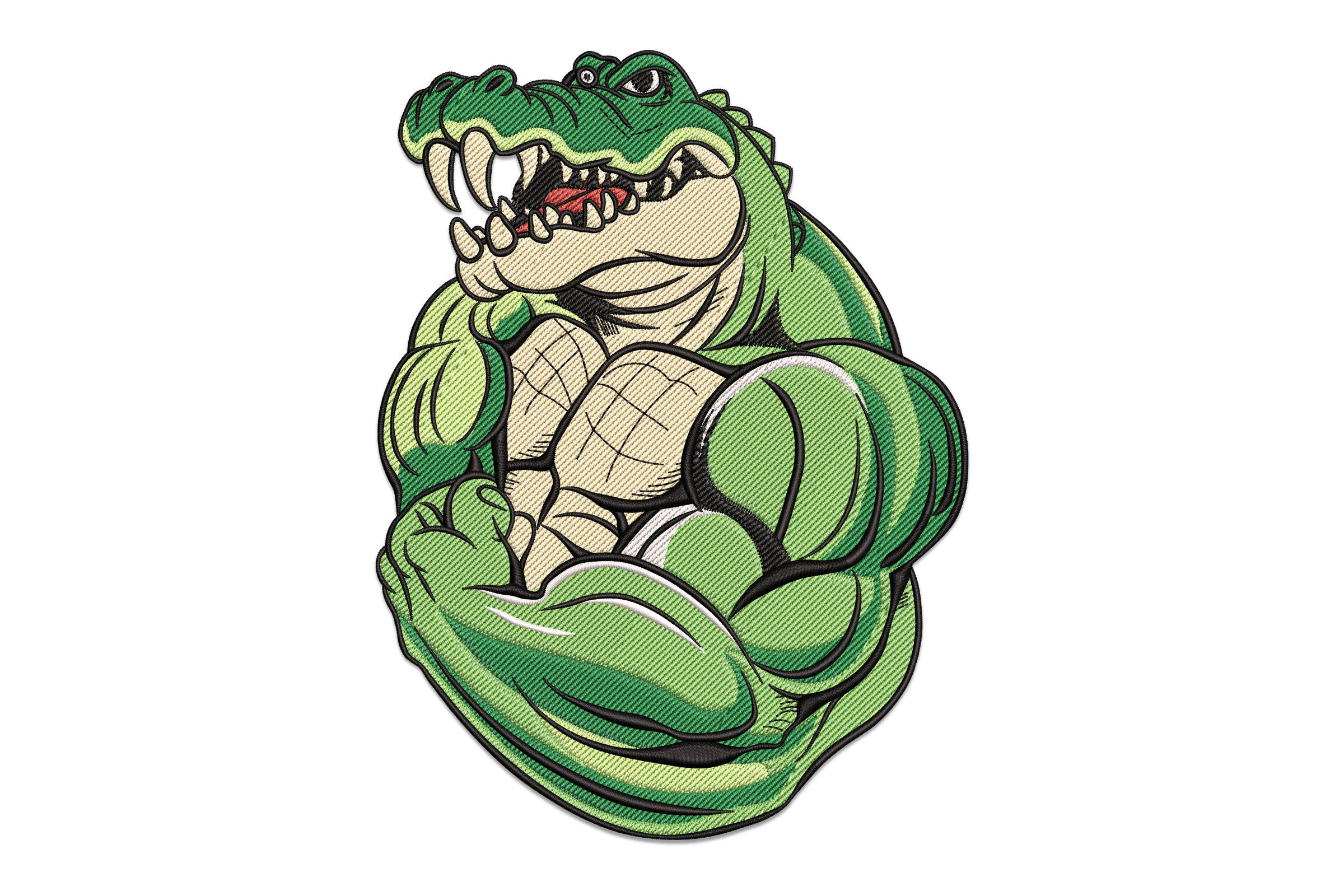 Muscle Gator Mascot – Strong Alligator Machine Embroidery Design ...