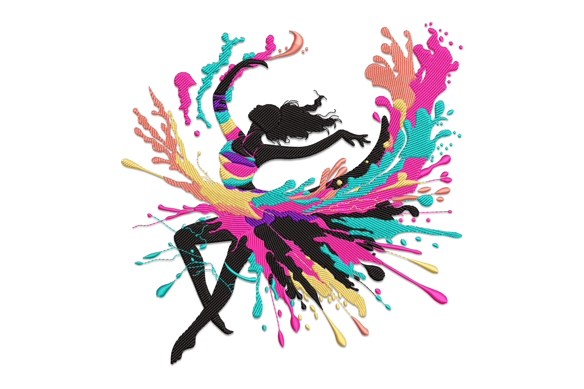 Color Splash Dancer – Machine Embroidery Design | Embroidize