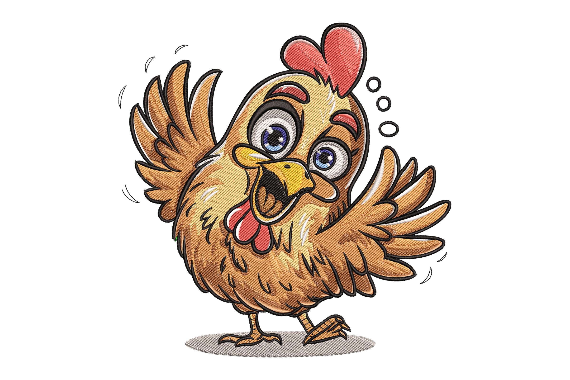 Crazy Chicken – Funny Cartoon Machine Embroidery Design | Embroidize