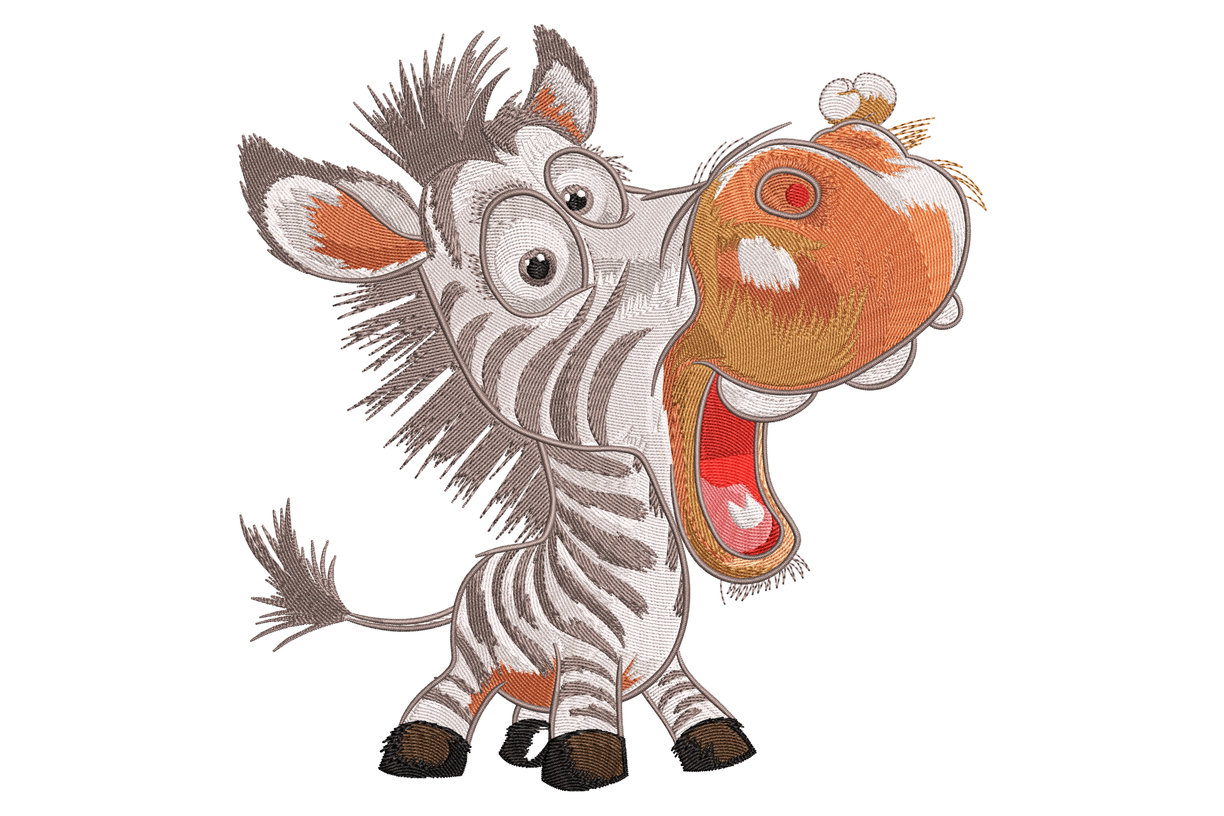Funny Zebra Cartoon – Machine Embroidery Design | Embroidize