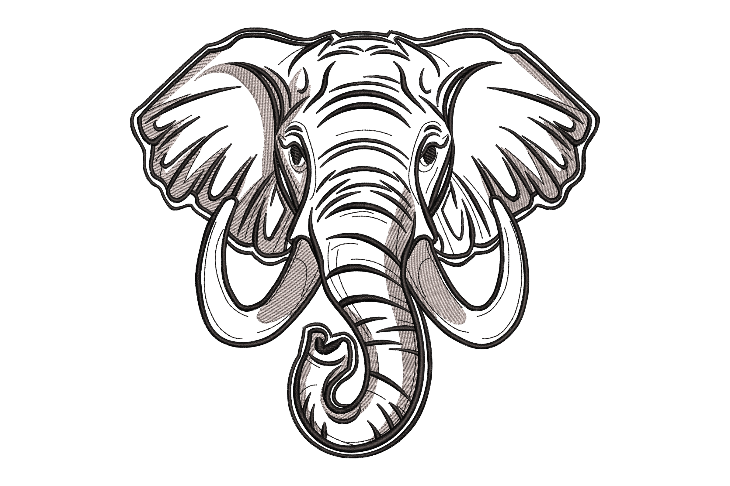 Sketch Elephant Head – Machine Embroidery Design | Embroidize