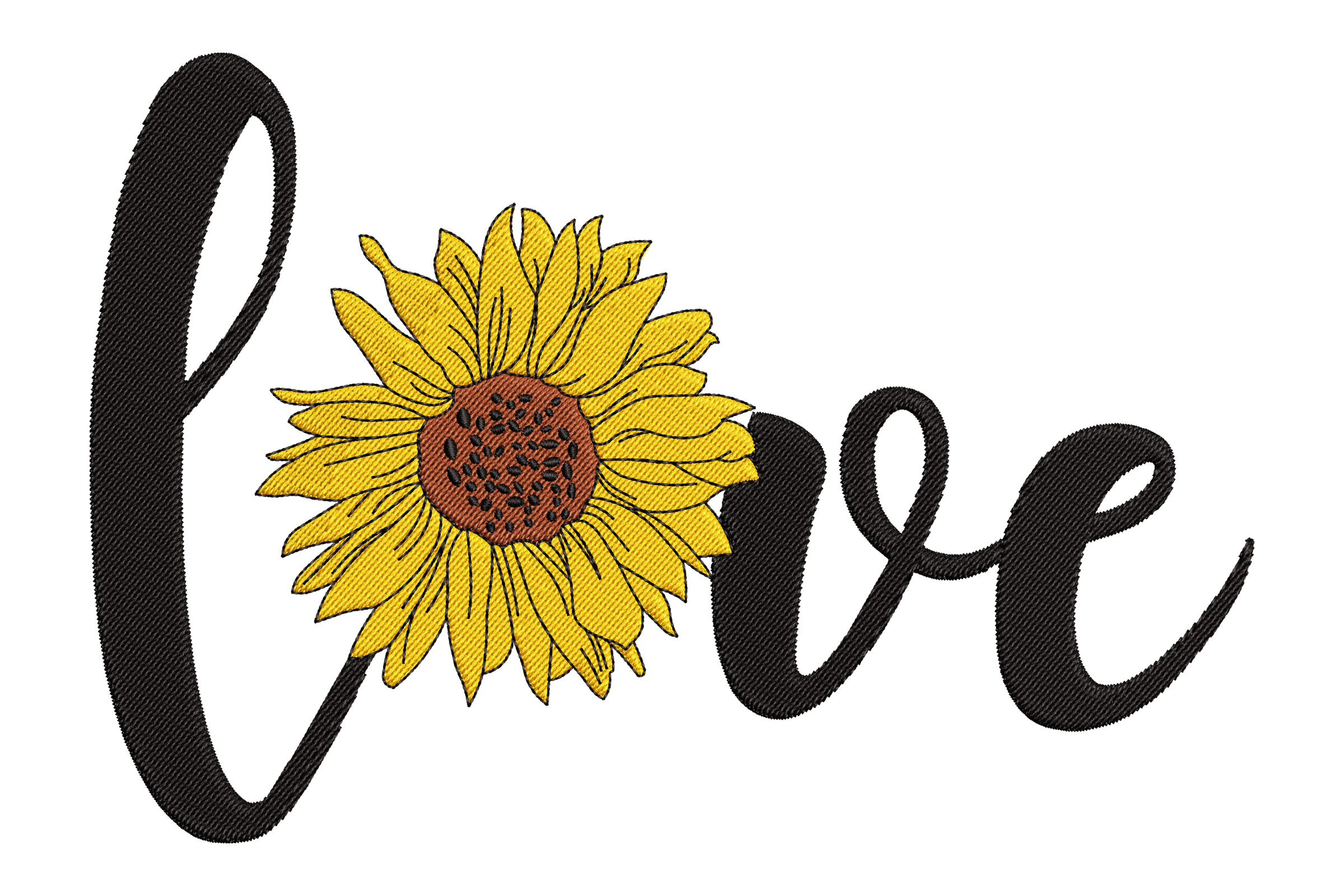 Sunflower Love Word Art – Machine Embroidery Design | Embroidize